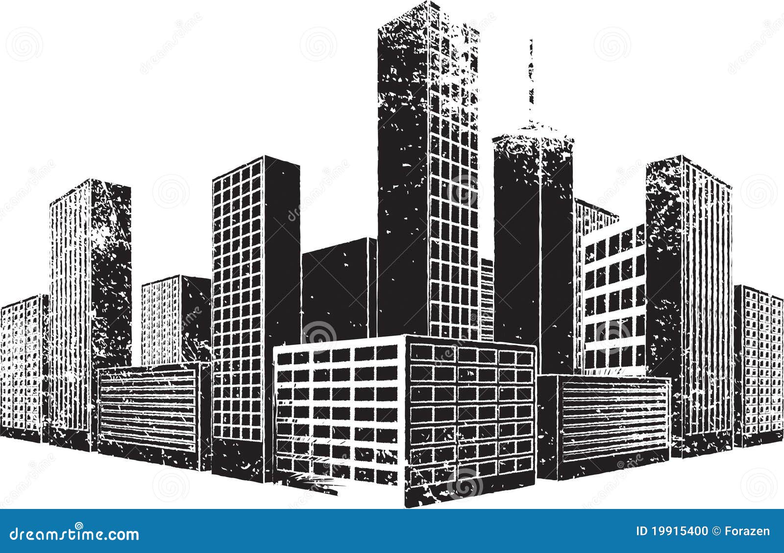 Grunge City stock vector. Illustration of towers, buildings - 19915400