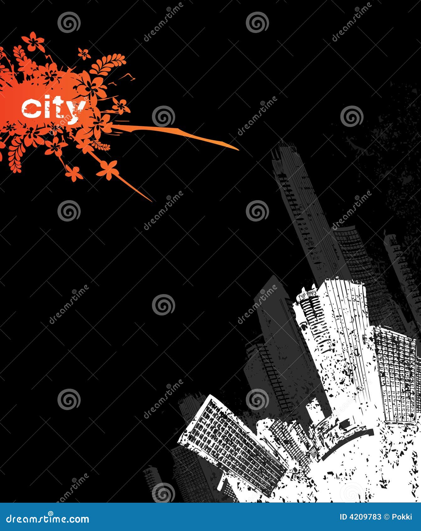 Grunge City in the Corner. Vector Stock Vector - Illustration of ...