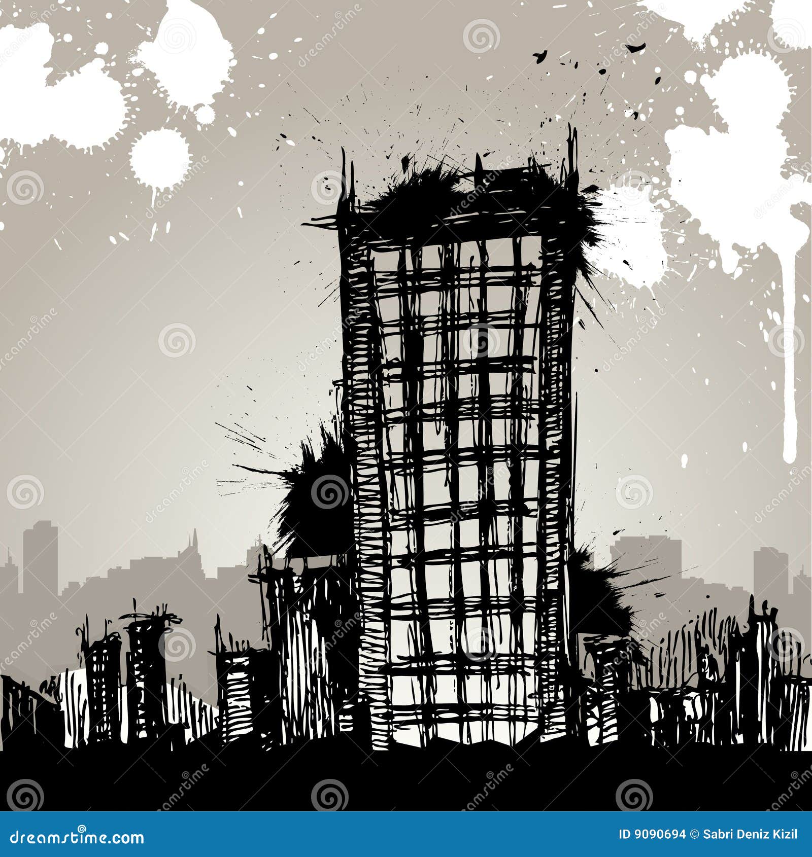 Grunge city vector stock vector. Illustration of artistic - 9090694