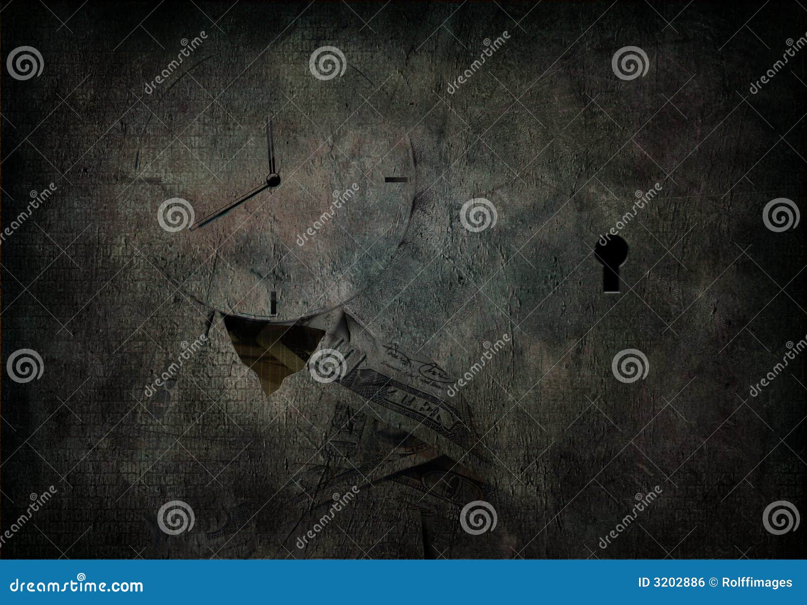 Grunge clock headed man stock illustration. Illustration of opportunity ...