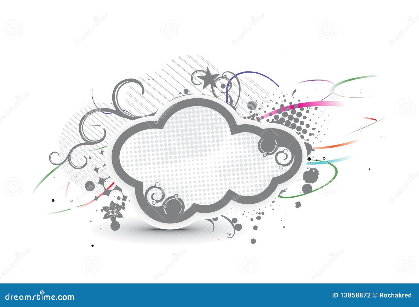 Grunge cloud banner stock vector. Illustration of ornate - 13858872