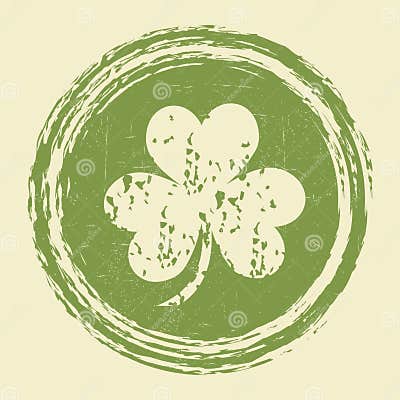 Grunge clover leaf stamp stock vector. Illustration of foliage - 32607307
