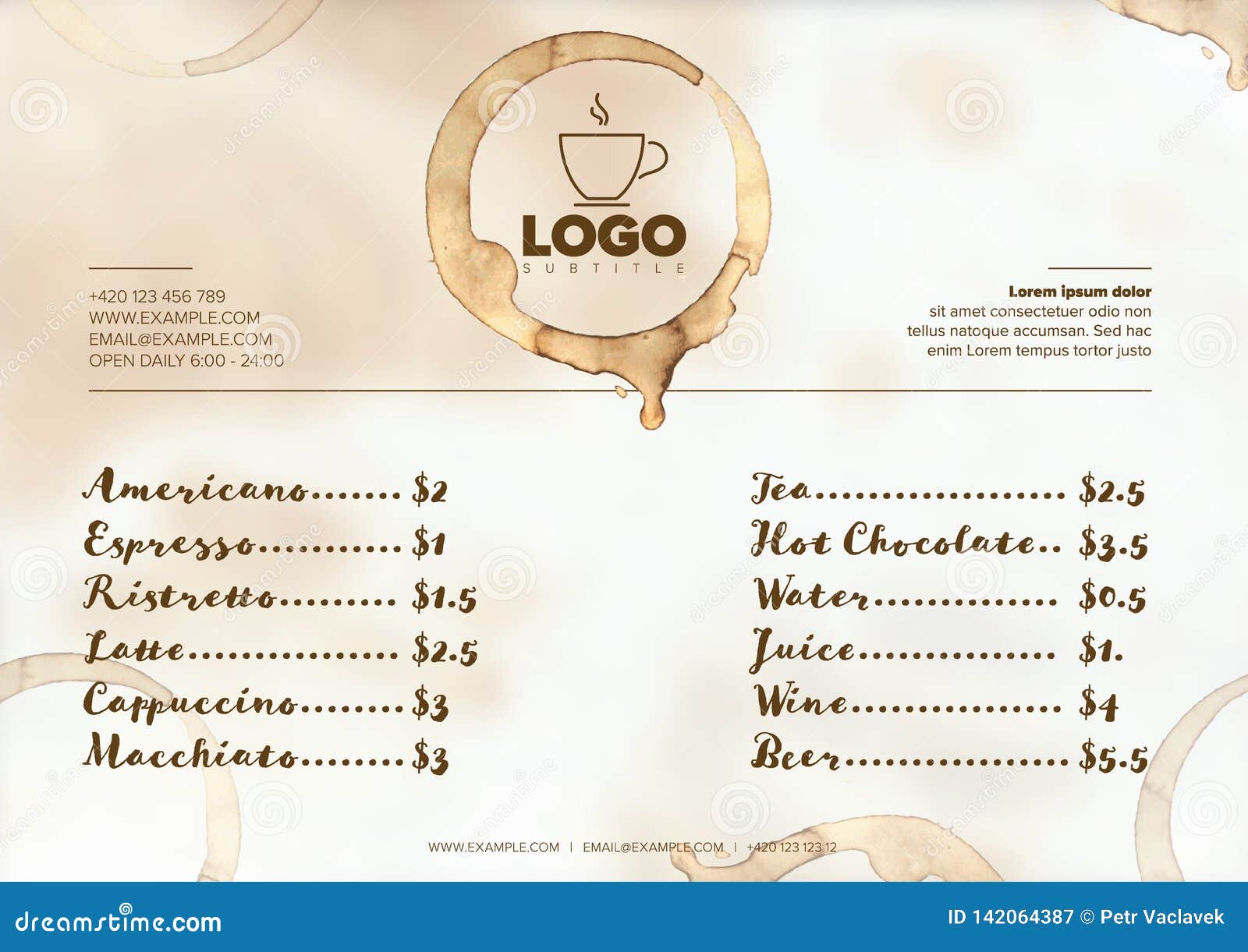 Grunge Coffee Restaurant Menu Template Stock Vector - Illustration of ...