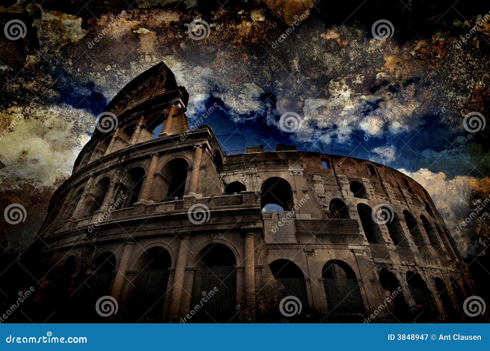 Grunge Coliseum in Rome, Italy Stock Image - Image of archaeology ...