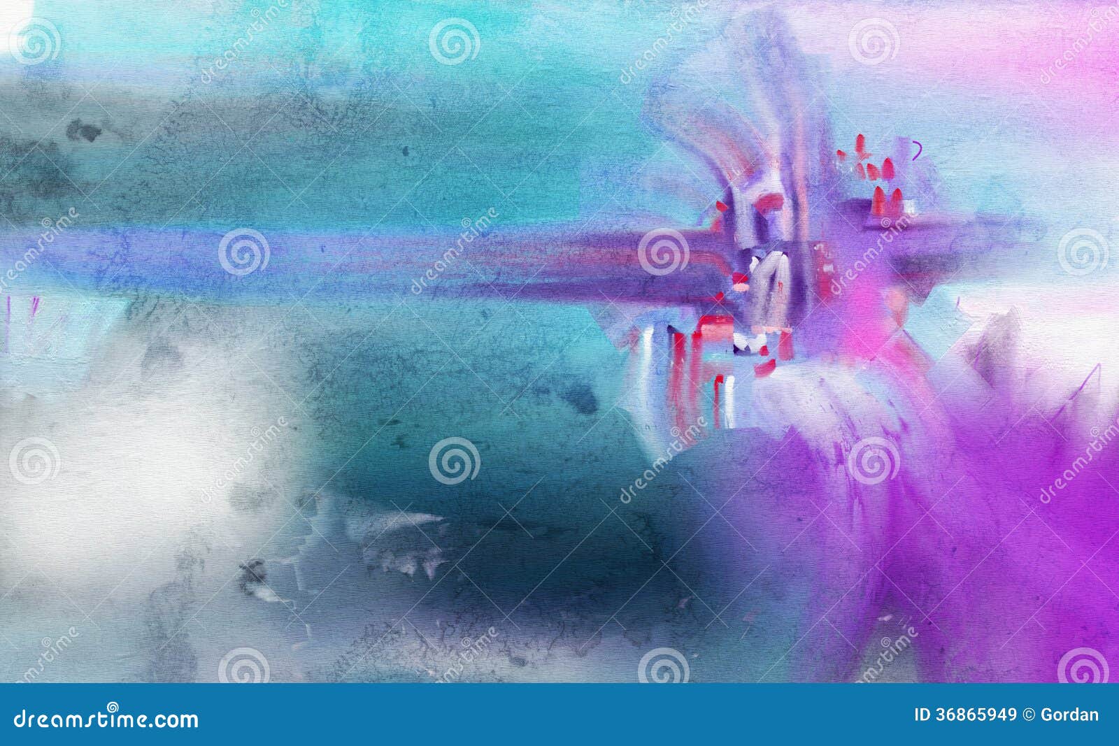 Grunge Collage, Watercolor Style Stock Illustration - Illustration of ...