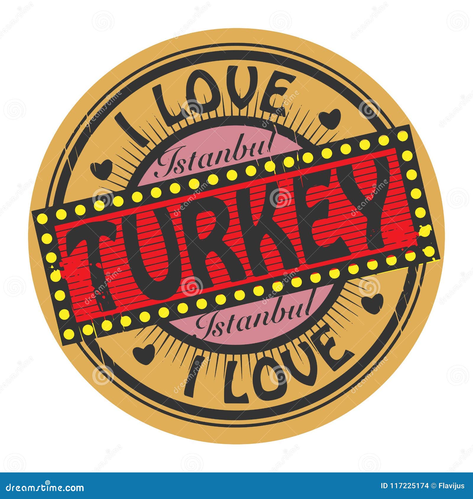 Grunge Color Stamp with Text I Love Turkey Inside Stock Vector ...