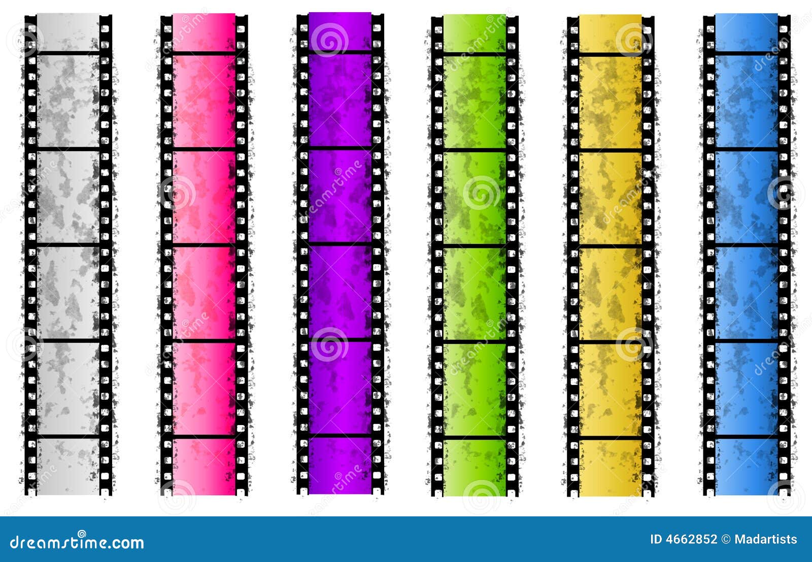 Grunge Colored Film Strip Borders Royalty-Free Illustration ...