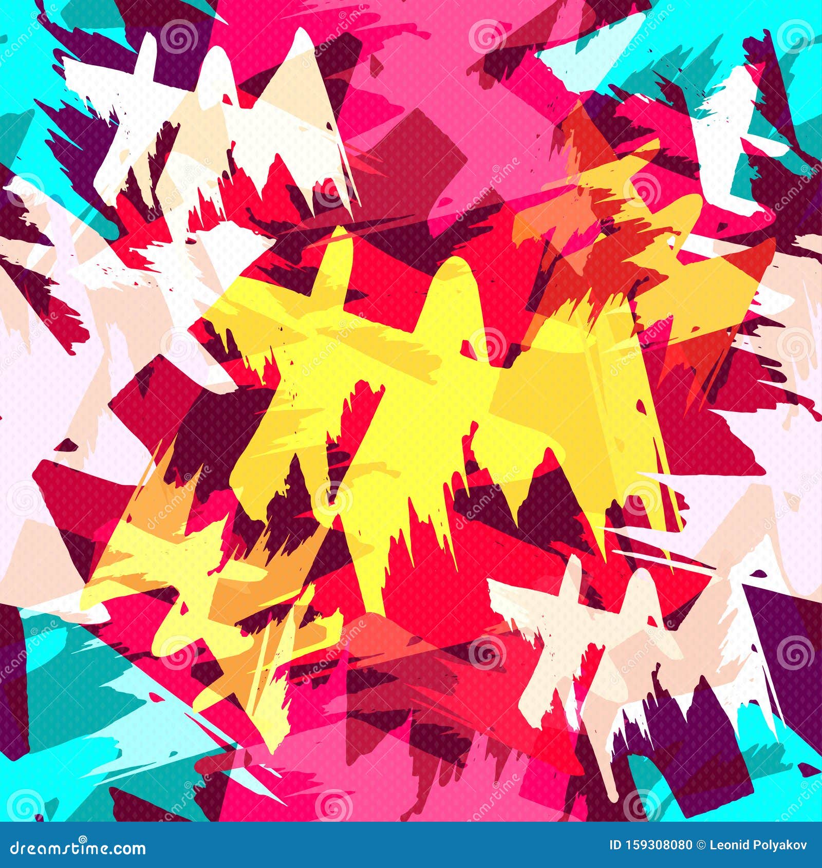 Grunge Colored Graffiti Seamless Pattern Illustration Stock ...