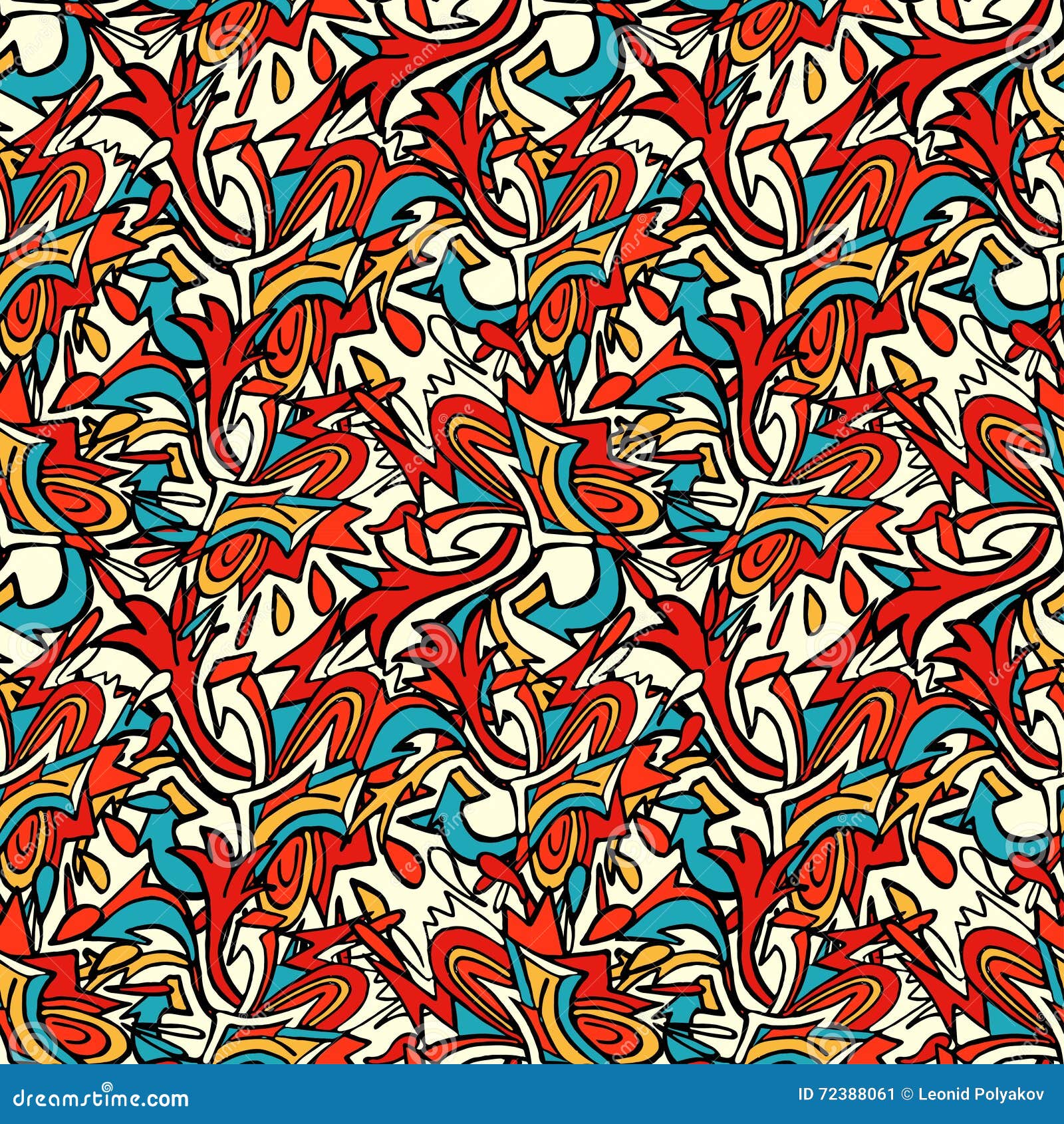 Grunge Colored Graffiti Seamless Pattern Vector Illustration Stock ...