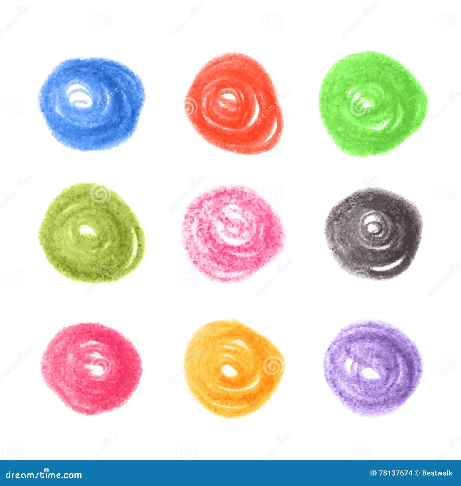 Grunge Colorful Chalk Circles Stock Vector - Illustration of abstract ...