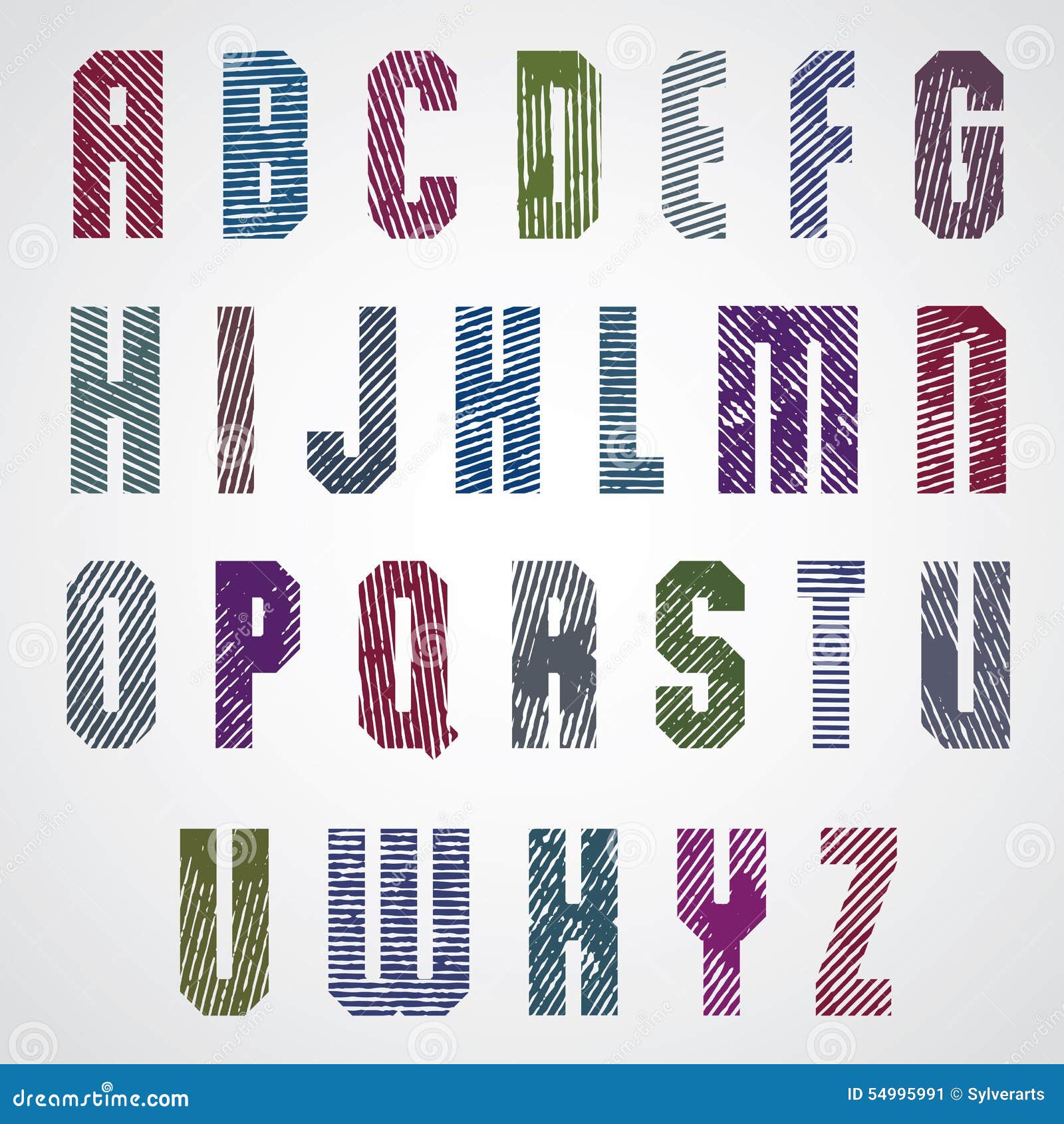 Grunge Colorful Rubbed Upper Case Letters, Decorative Font Stock Vector ...