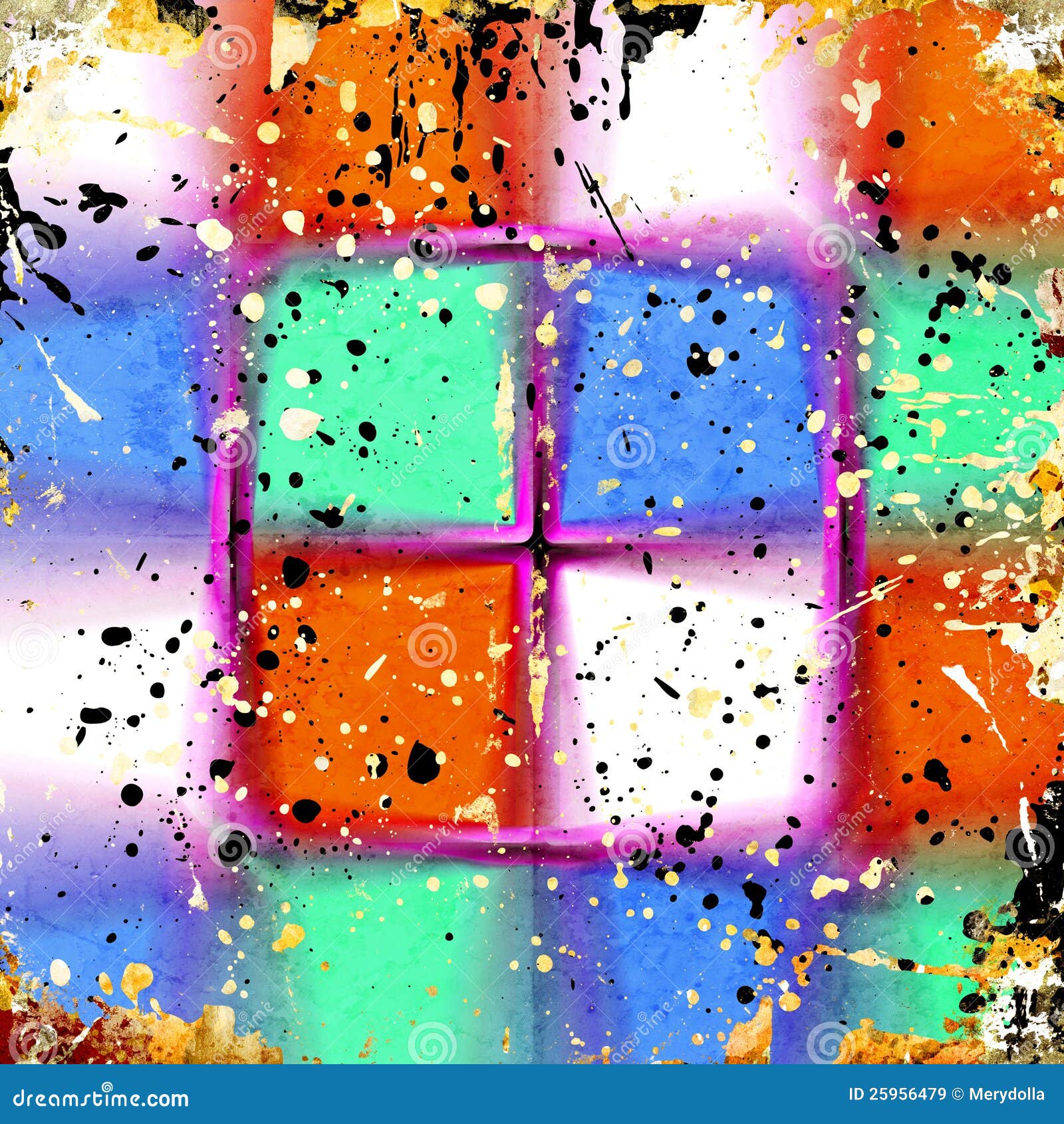 Grunge colorful squares stock illustration. Illustration of brochure ...