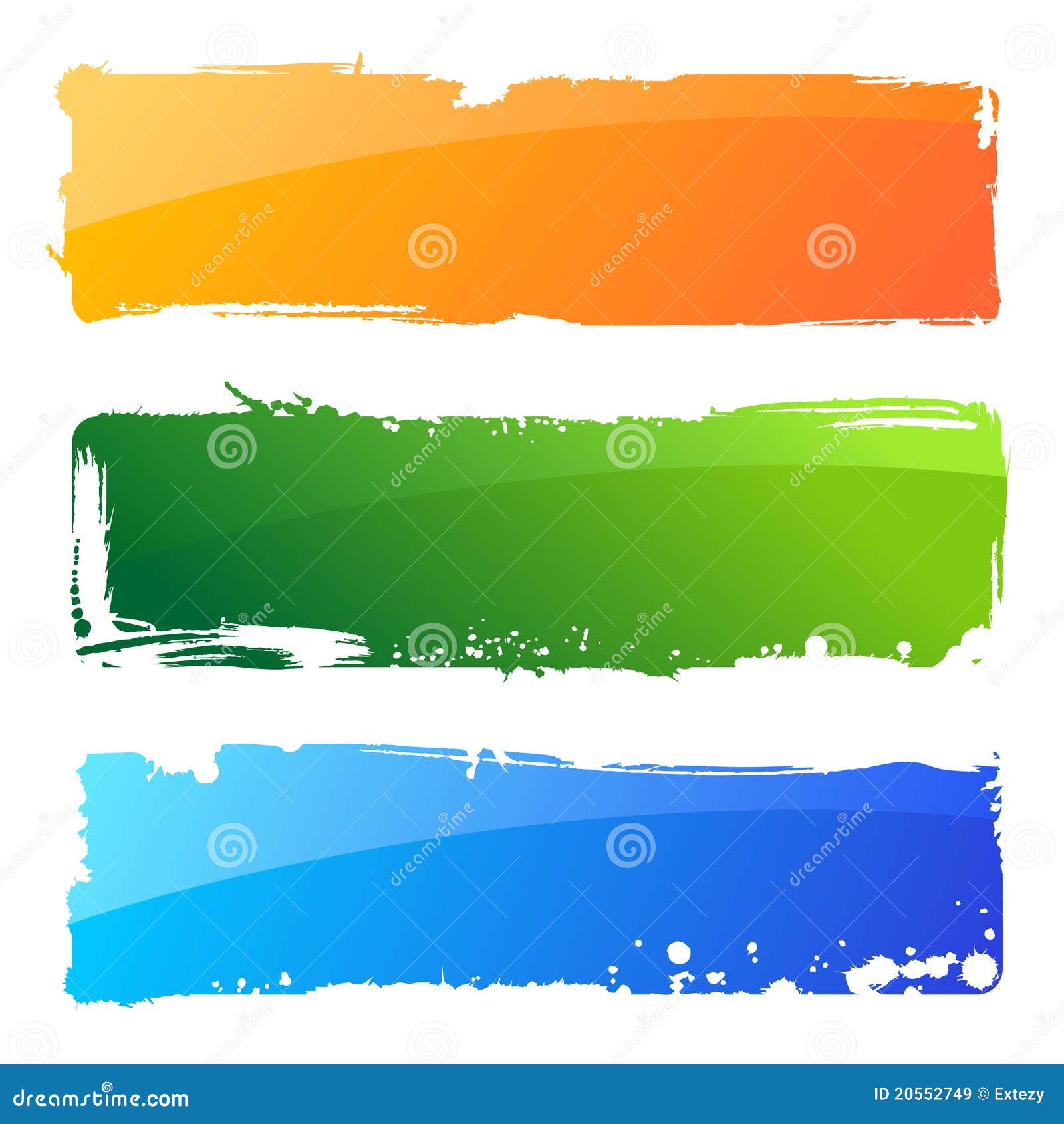 Grunge Colour Banners. Brush Abstract Background Stock Vector ...