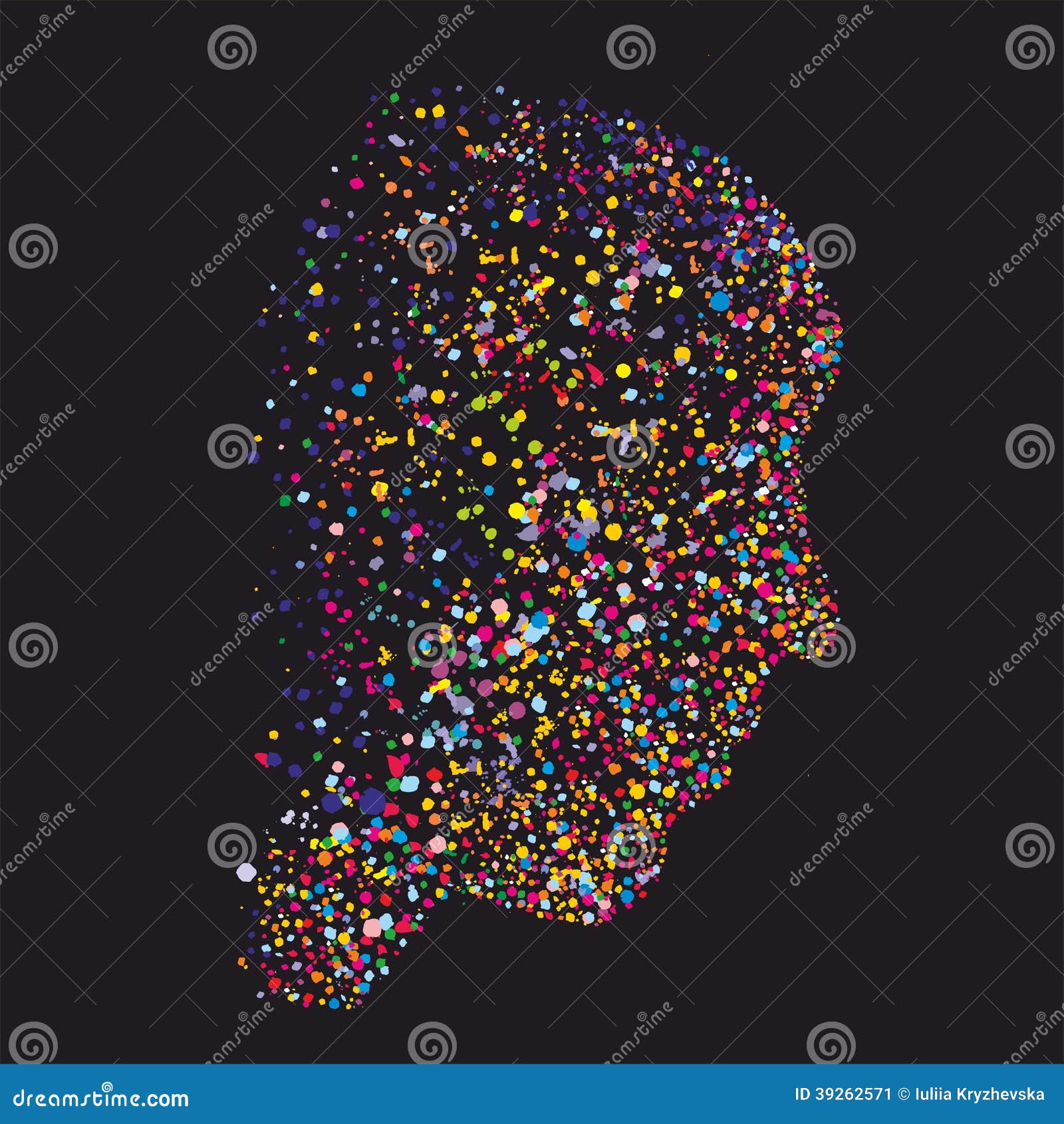 Grunge Colourful Abstract Human Head Silhouette Cartoon Vector ...