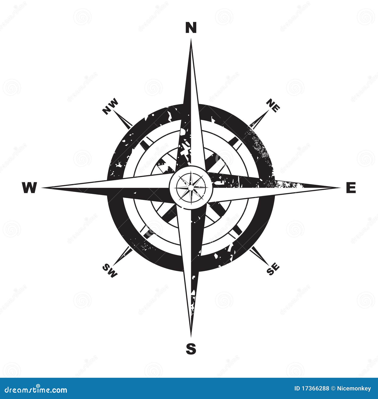 Grunge compass stock vector. Illustration of distressed - 17366288