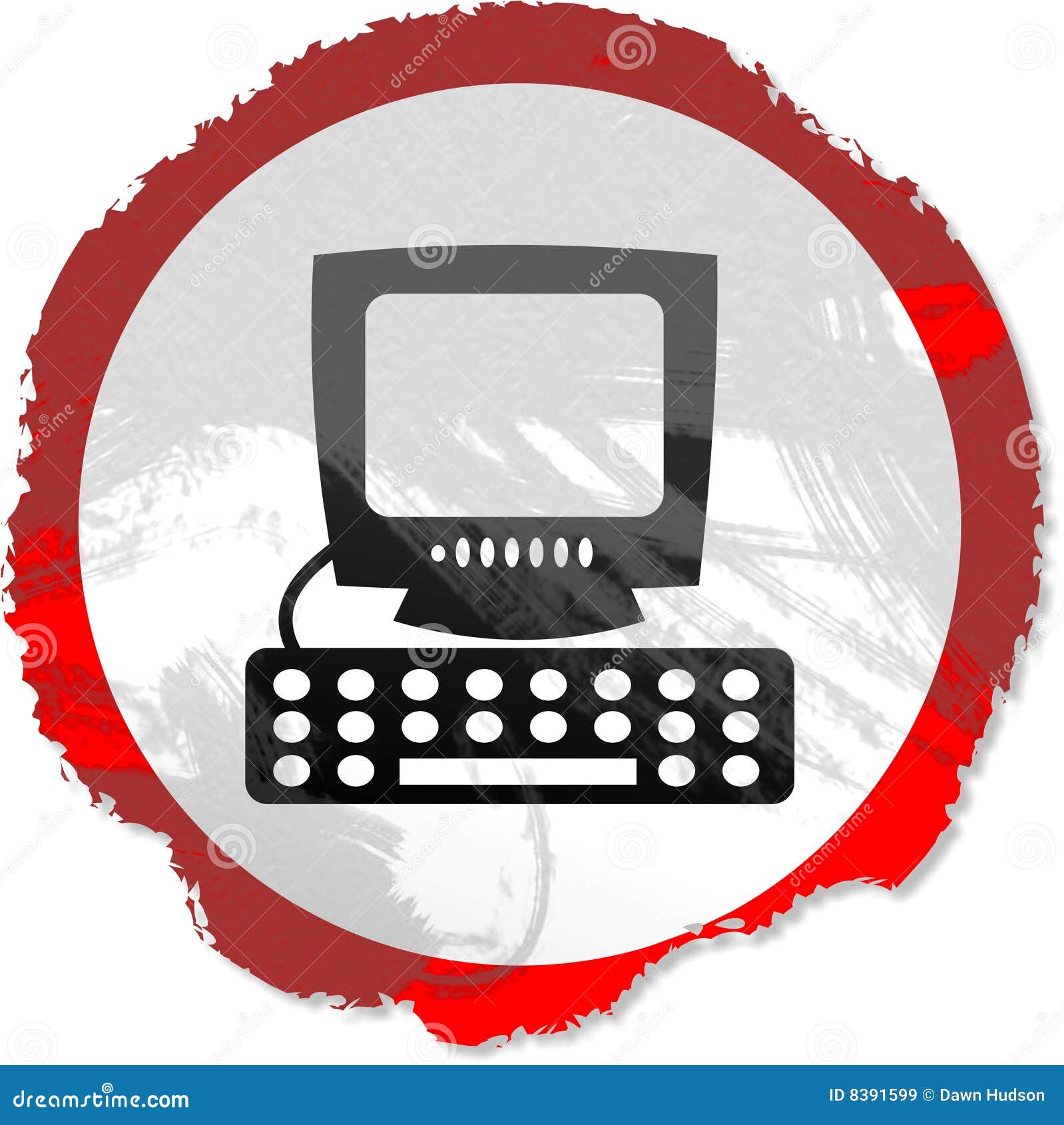 Grunge computer sign stock illustration. Illustration of graphic - 8391599
