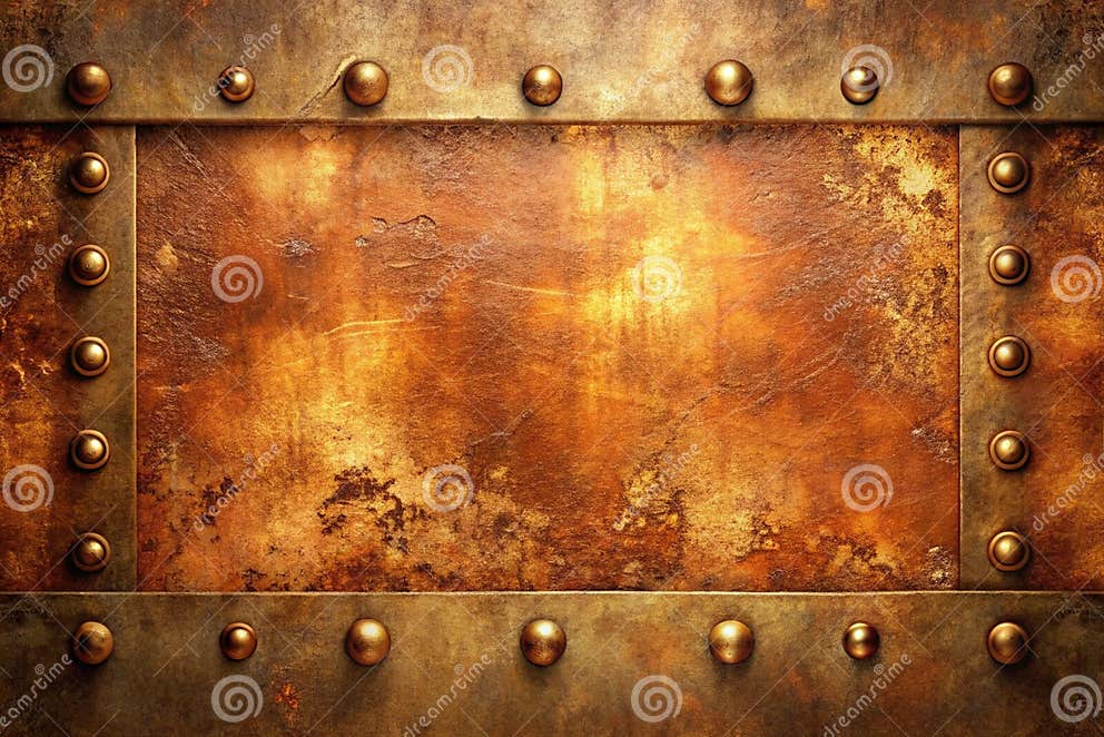 Grunge Copper Bronze Rusty Texture with Gold Effect Stock Illustration ...