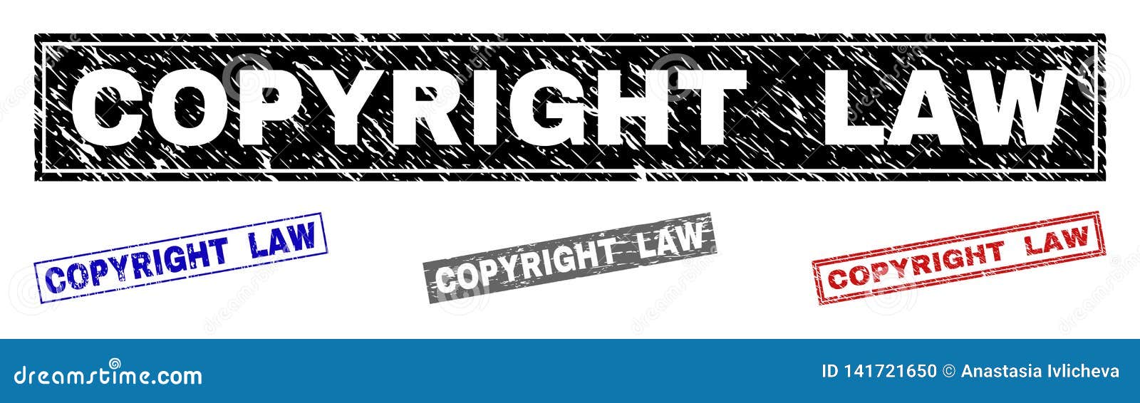 Grunge COPYRIGHT LAW Scratched Rectangle Watermarks Stock Vector ...