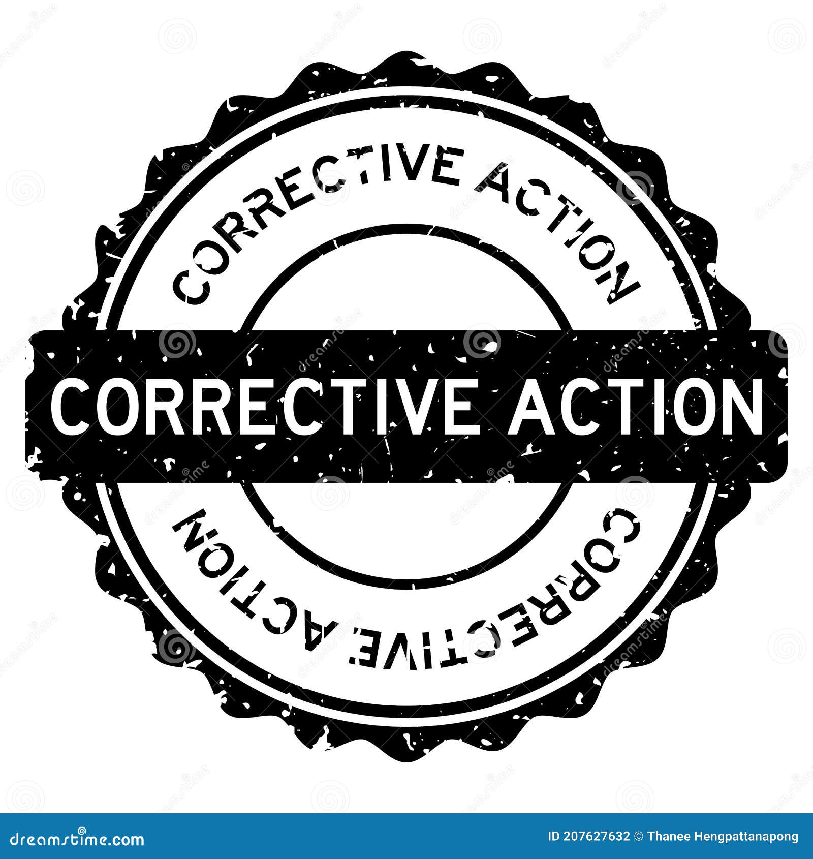Grunge Corrective Action Word Round Rubber Stamp on White Background ...