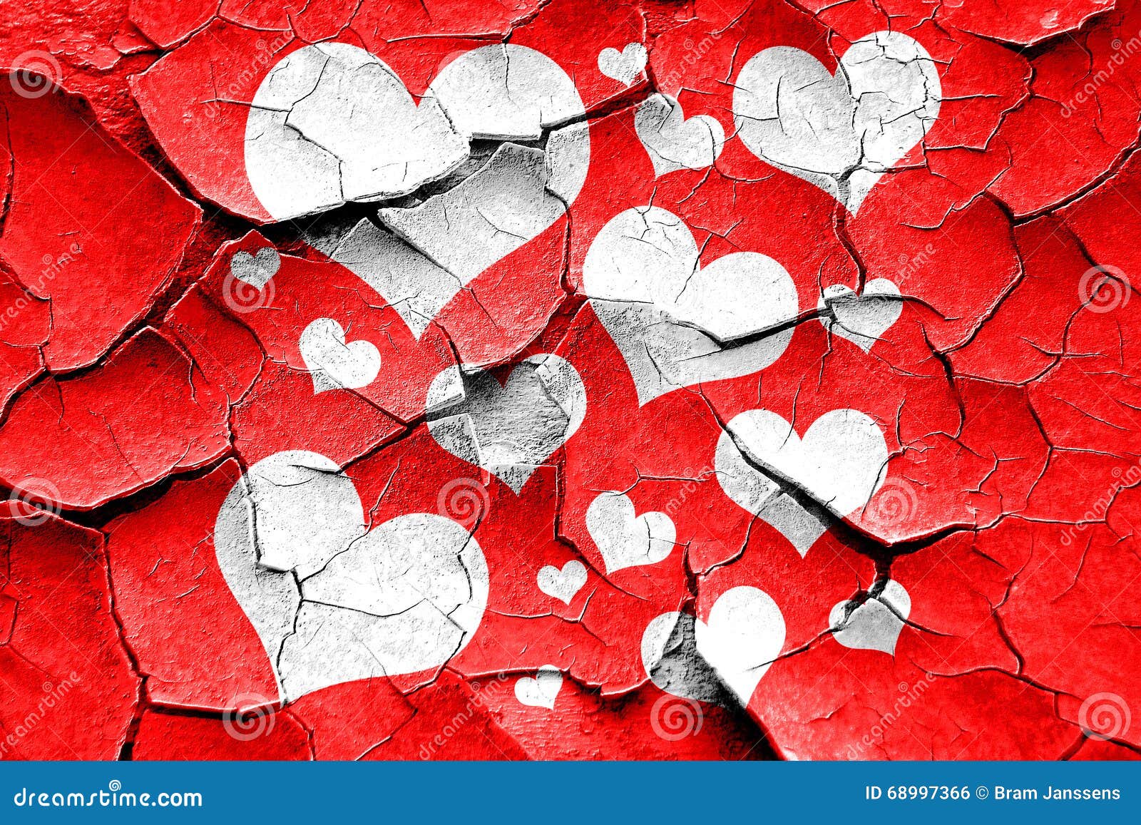 Grunge Cracked Hearts Love Background Stock Illustration - Illustration ...