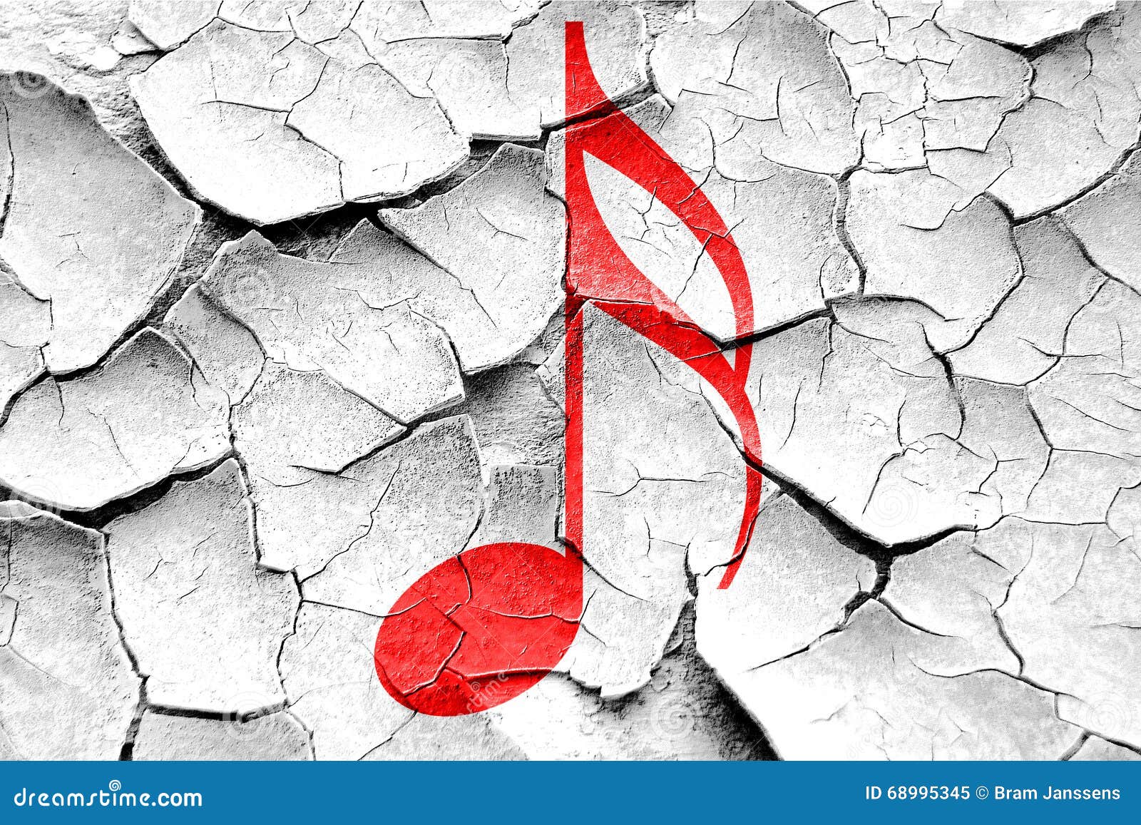 Grunge Cracked Music Note Background Stock Illustration - Illustration ...