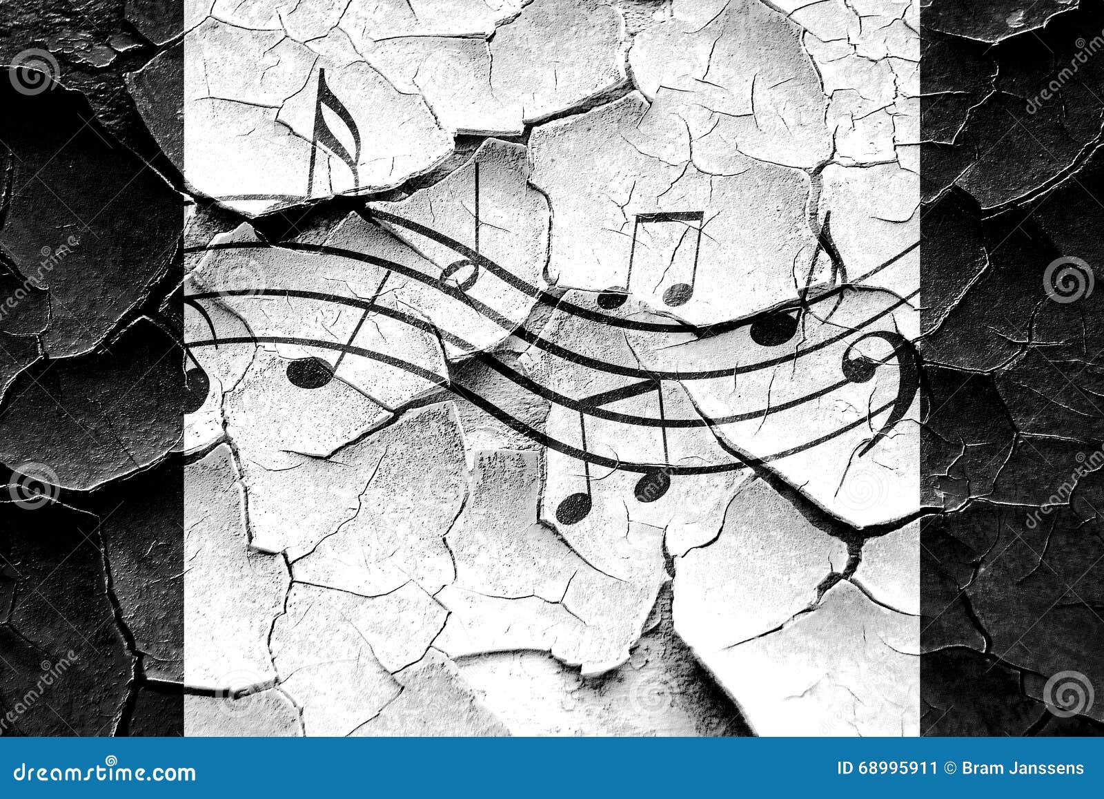 Grunge Cracked Music Note Background Stock Illustration - Illustration ...