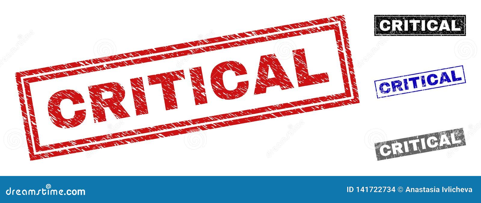 Grunge CRITICAL Scratched Rectangle Watermarks Stock Vector ...