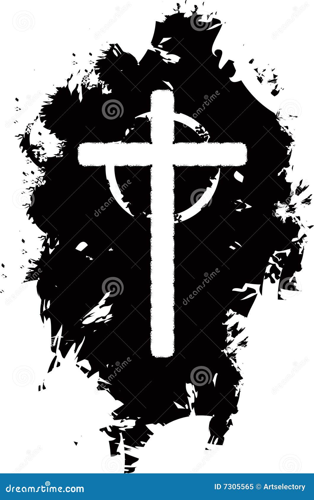 Abstract Grunge Style Christian Cross Background Illustration Stock ...