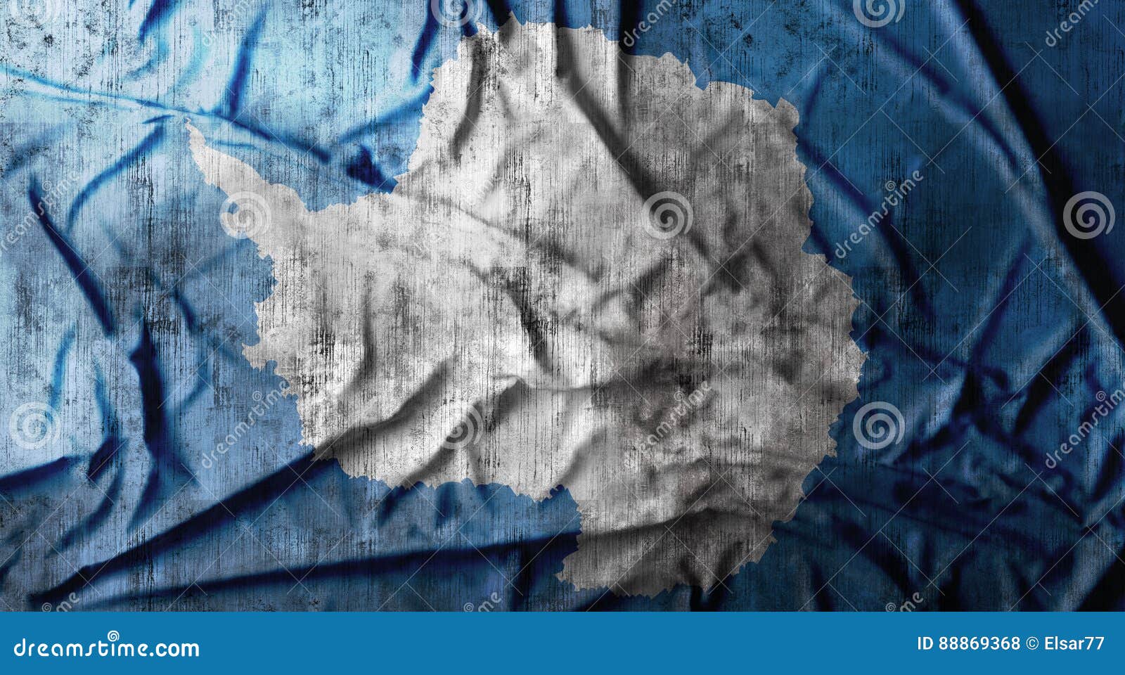Grunge Crumpled Antarctica Flag. 3d Rendering Stock Photo - Image of ...