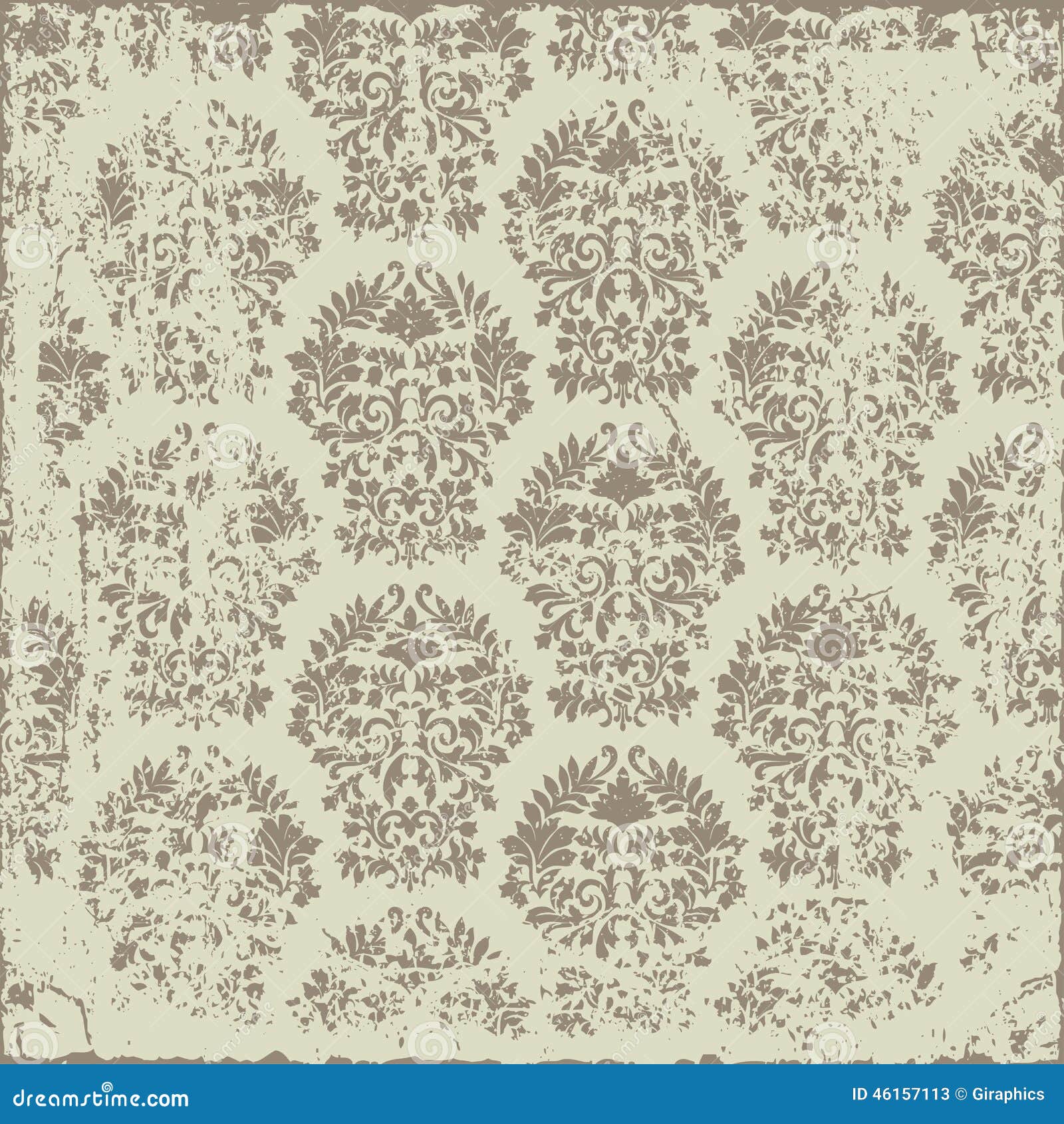 Grunge Damask Pattern stock vector. Illustration of pattern - 46157113