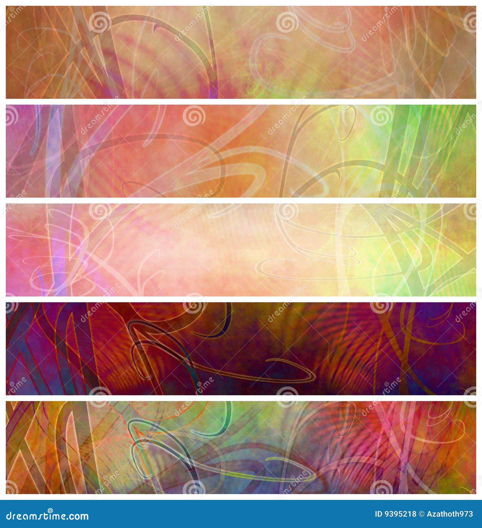 Grunge Decorative Retro Psychedelic Headers Stock Illustration ...