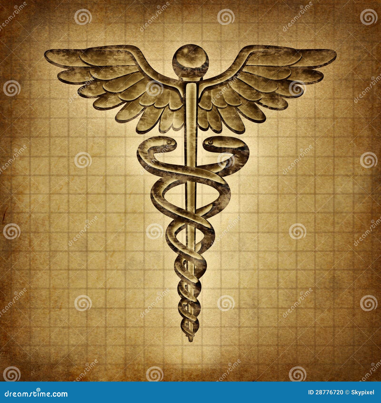 Grunge del caduceo stock de ilustración. Ilustración de vendimia - 28776720