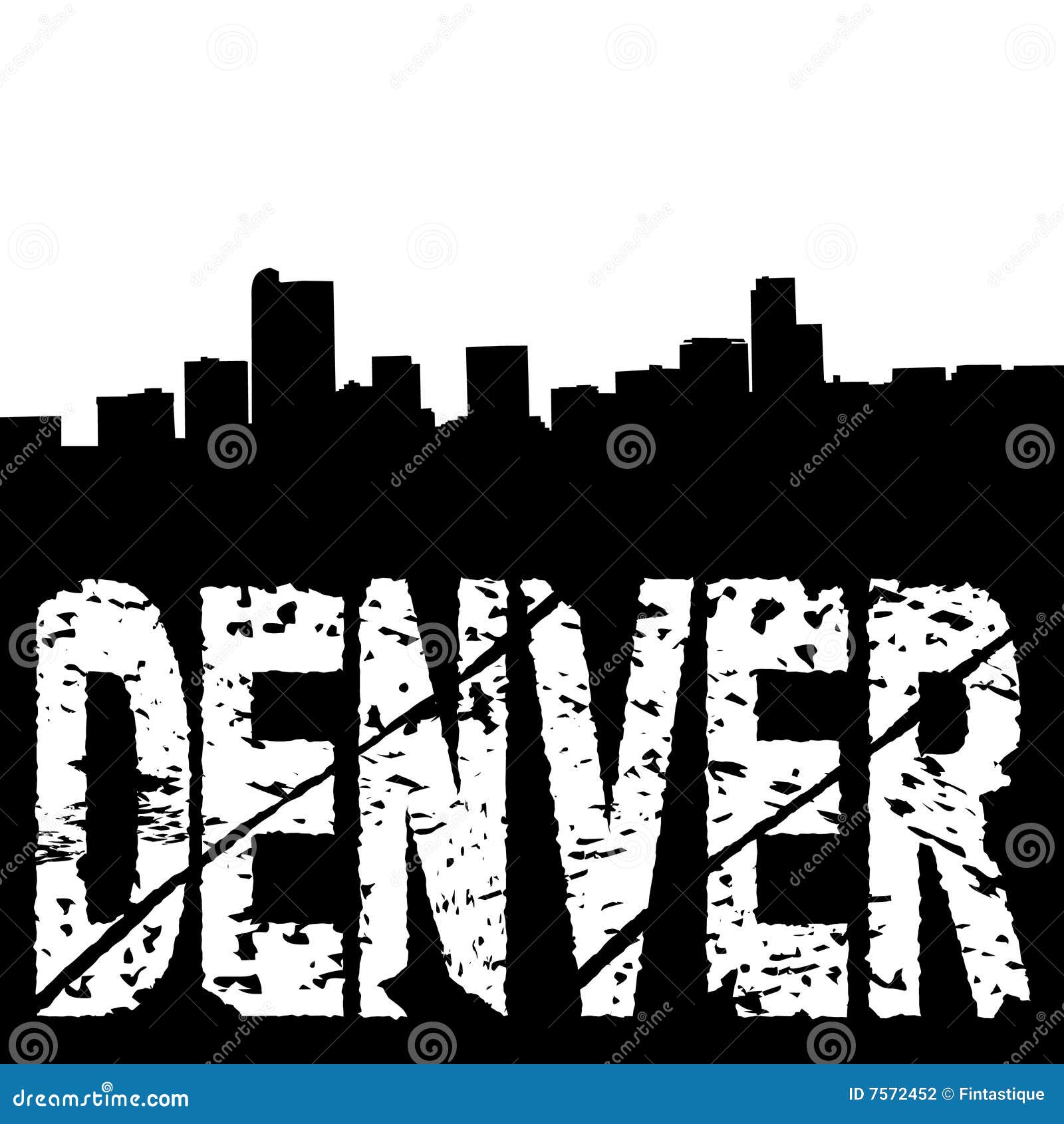 Grunge Denver Text with Skyline Stock Vector - Illustration of ...