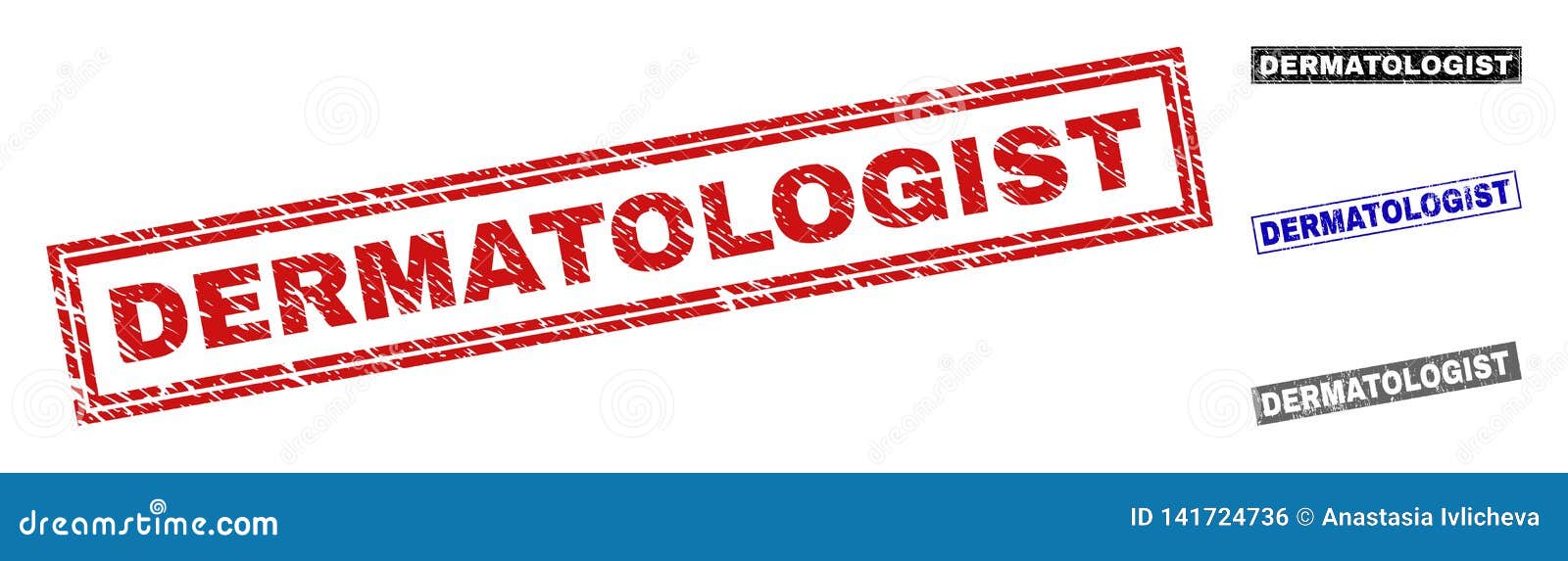 Grunge DERMATOLOGIST Scratched Rectangle Stamp Seals Stock Vector ...