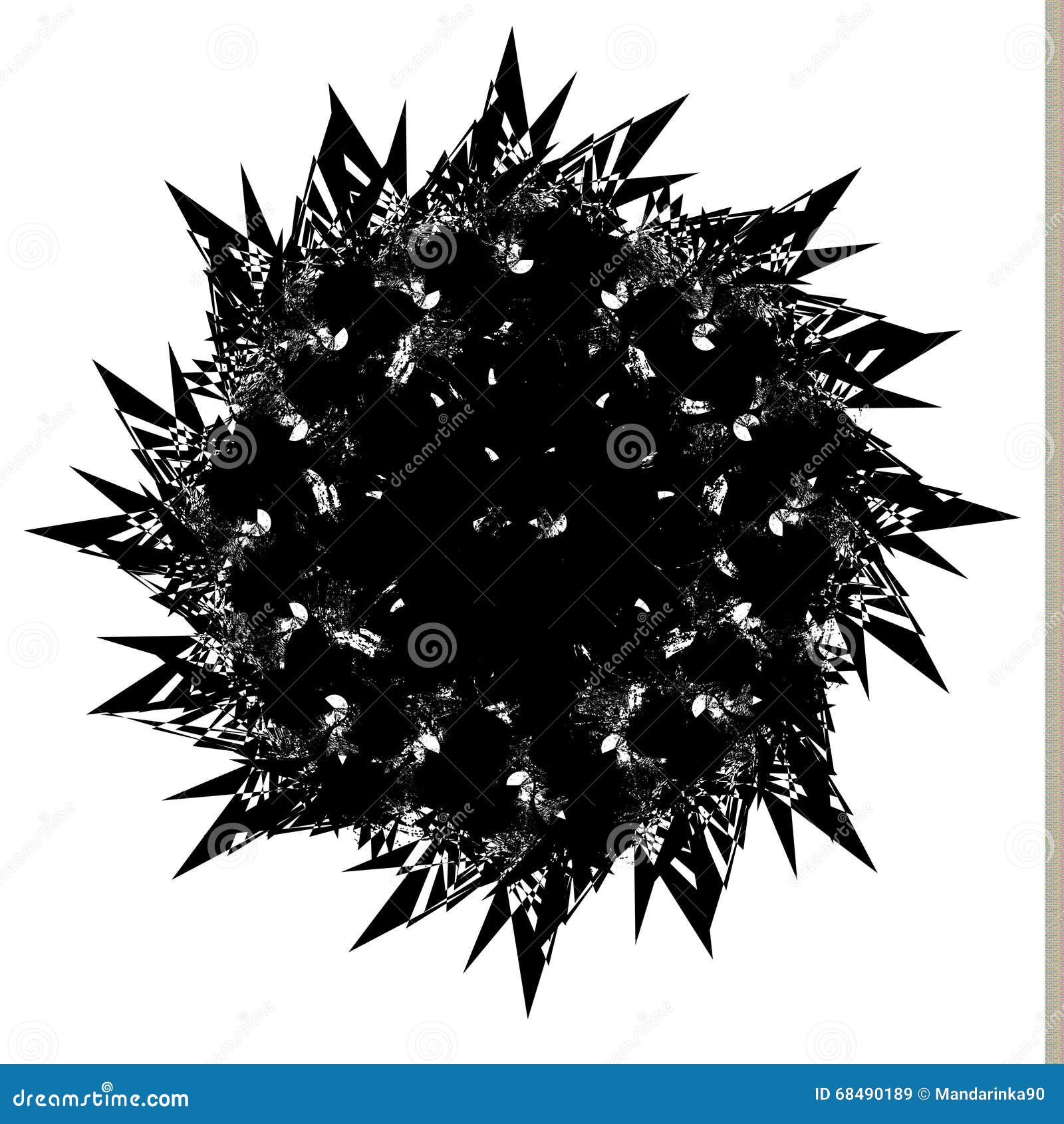 Grunge Design Element, Black Spot, Blot with Sharp Stock Illustration ...