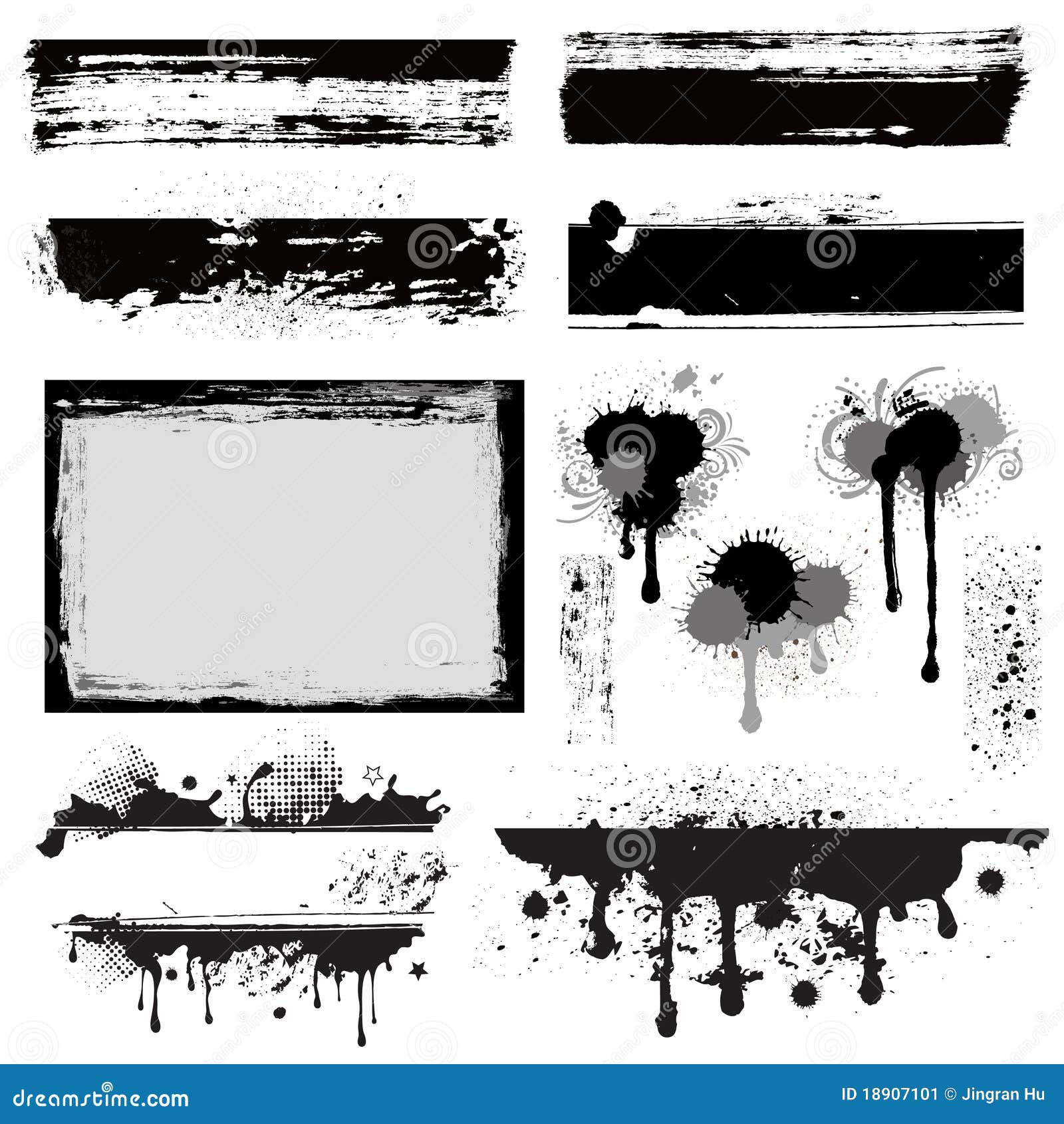 Grunge design element set stock vector. Illustration of isolated - 18907101