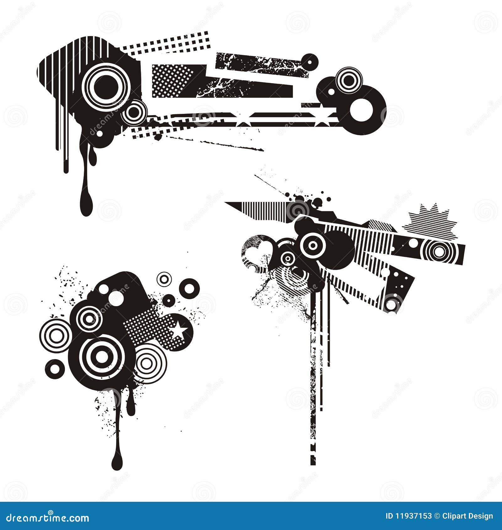 Grunge Design Elements stock illustration. Illustration of star - 11937153