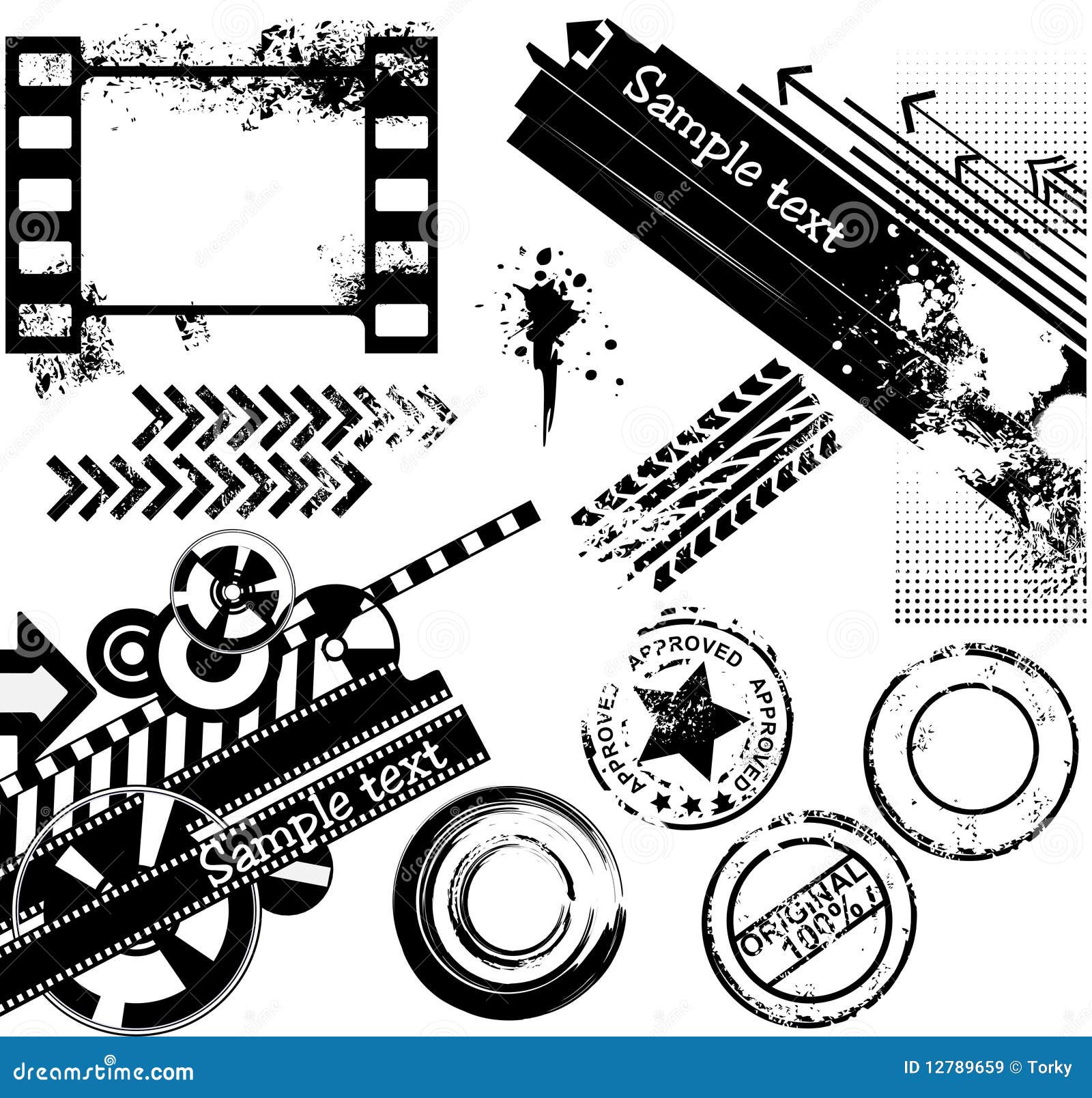 Grunge design elements stock vector. Illustration of isolated - 12789659