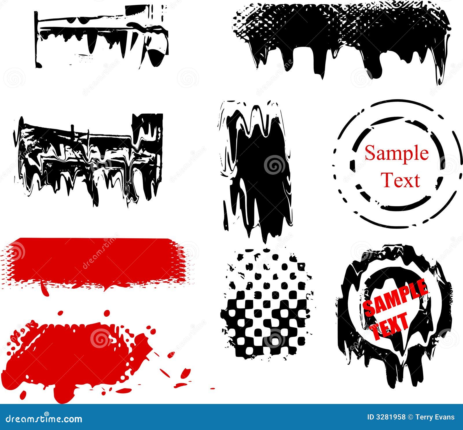 Grunge Design Elements stock vector. Illustration of drops - 3281958