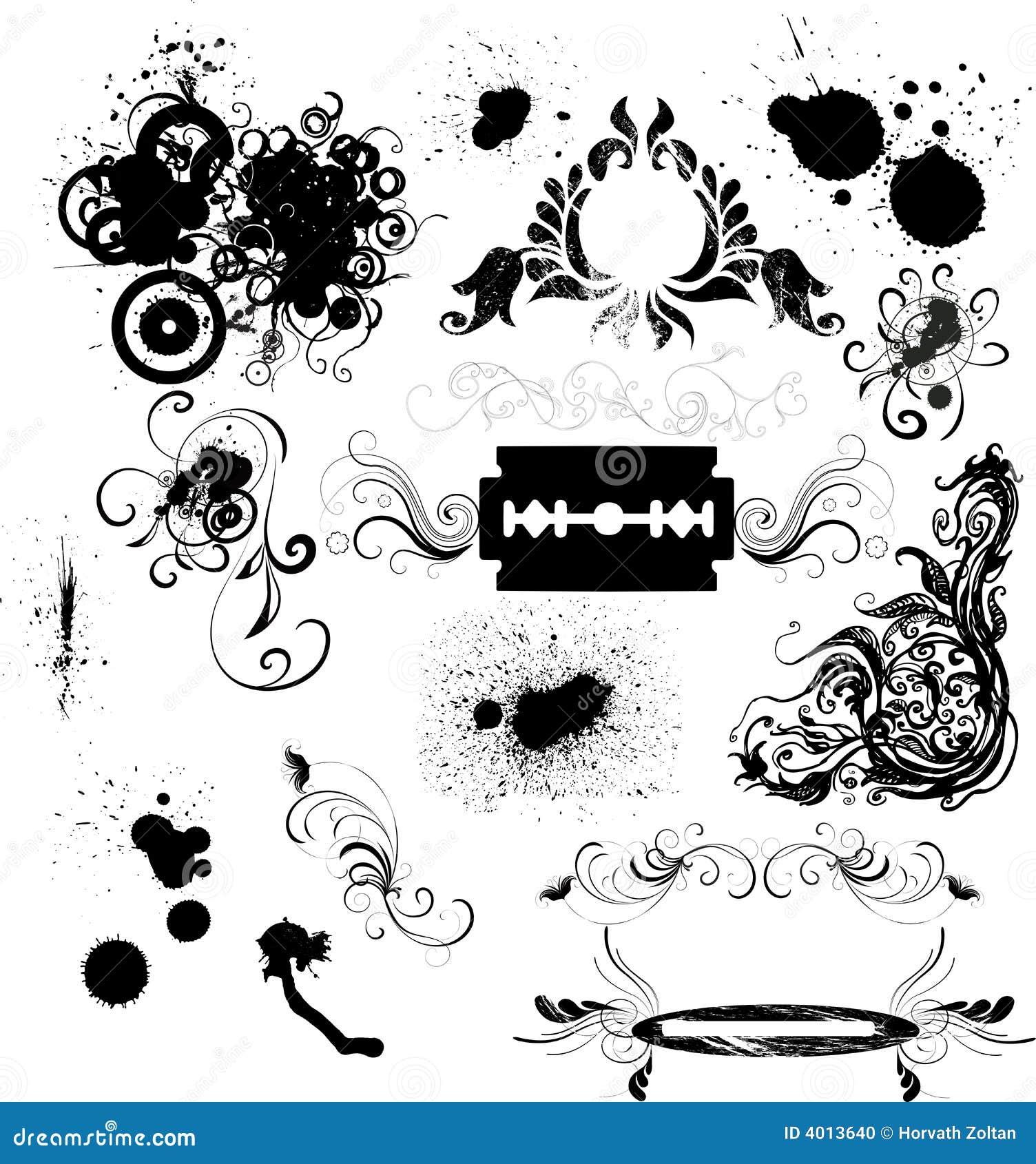 Grunge design elements stock vector. Illustration of music - 4013640