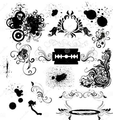 Grunge design elements stock vector. Illustration of music - 4013640