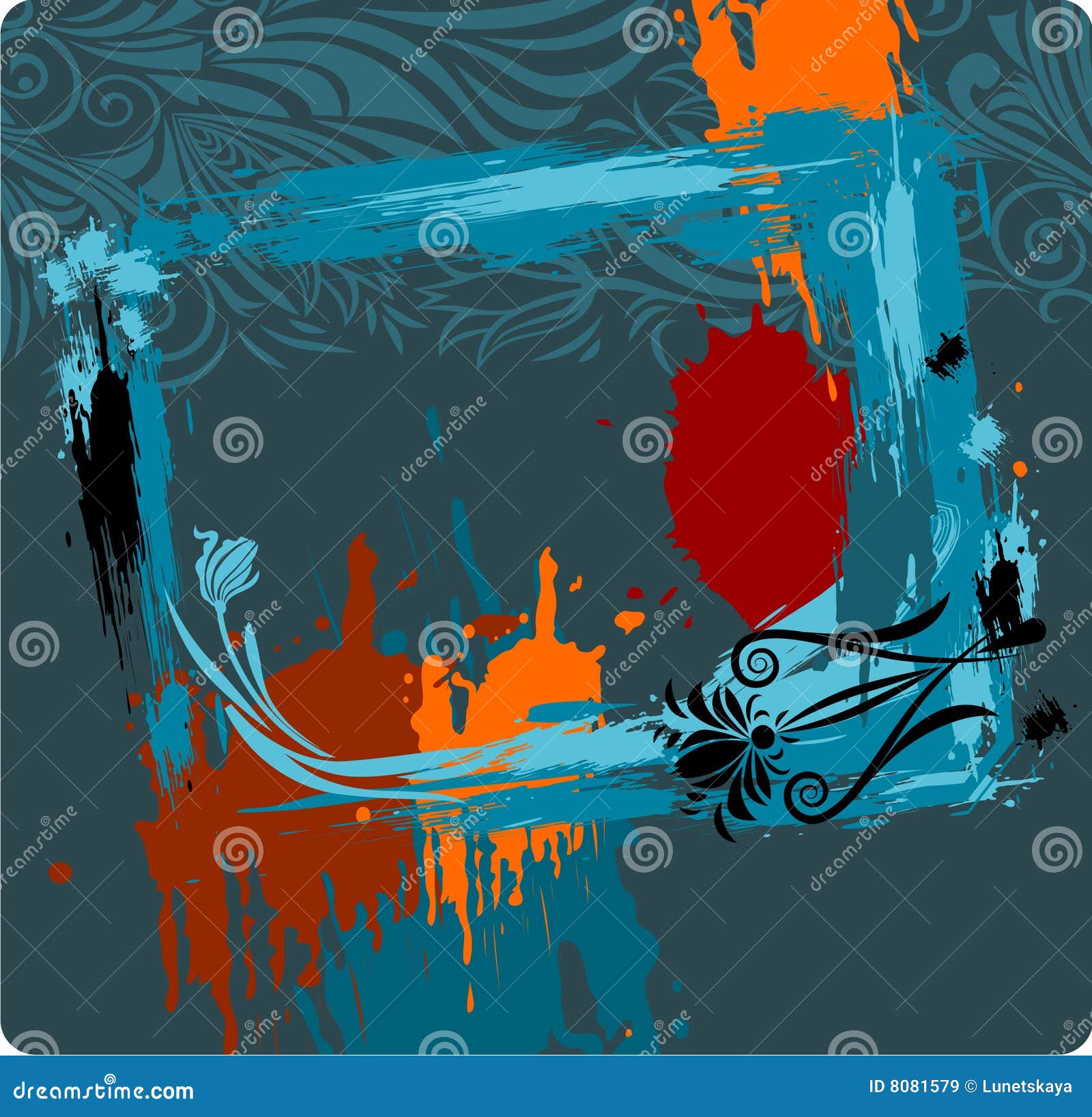 Grunge design elements stock vector. Illustration of frame - 8081579