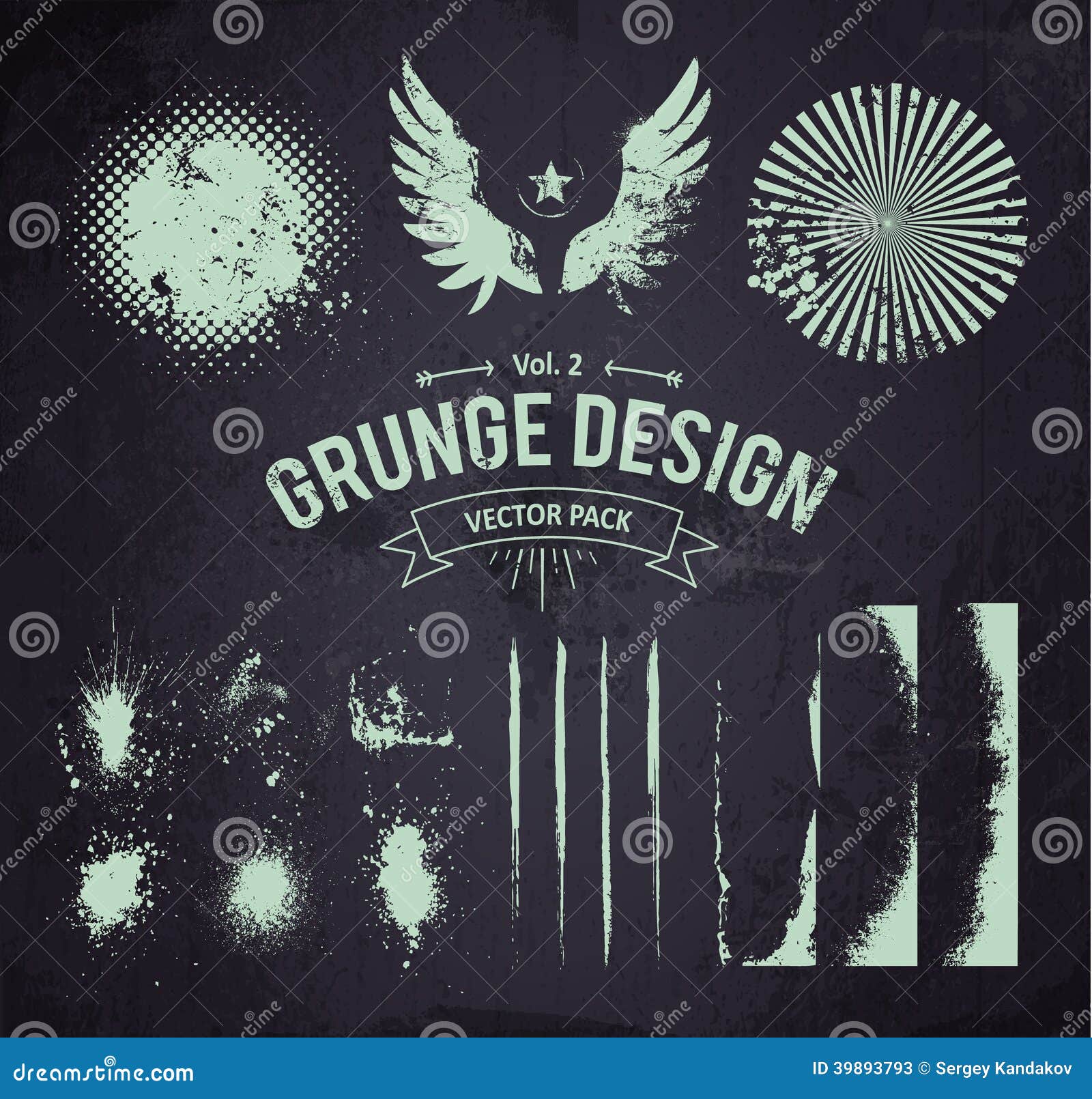 Grunge Design Elements Set 2 Stock Vector - Illustration of pixelate ...