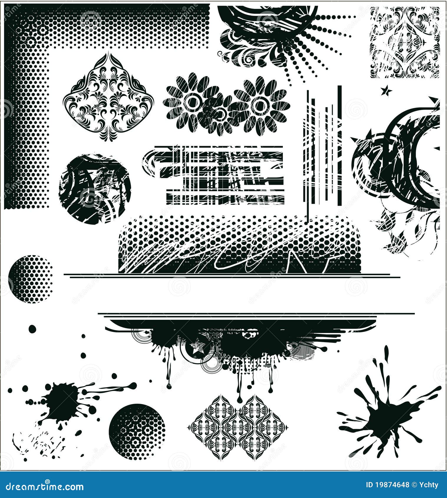 Grunge Design Elements in Vector Stock Vector - Illustration of grunge ...