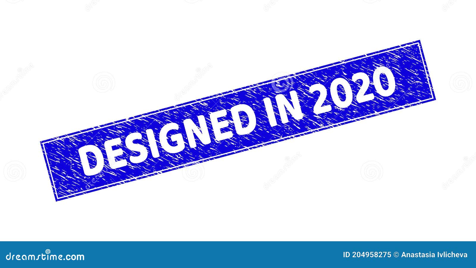 Grunge DESIGNED in 2020 Textured Rectangle Watermark Stock Vector ...