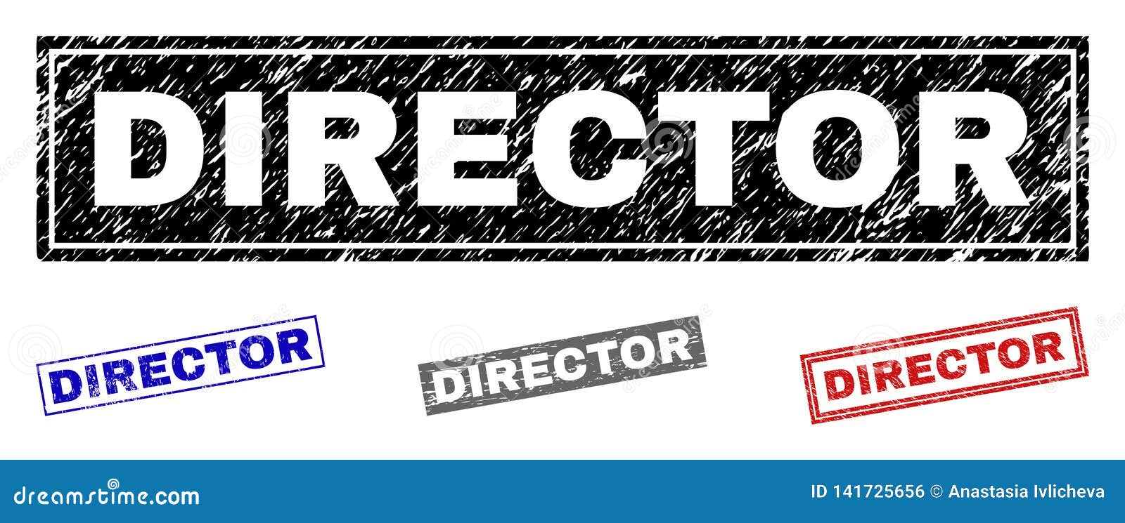 Grunge DIRECTOR Scratched Rectangle Stamp Seals Stock Vector ...