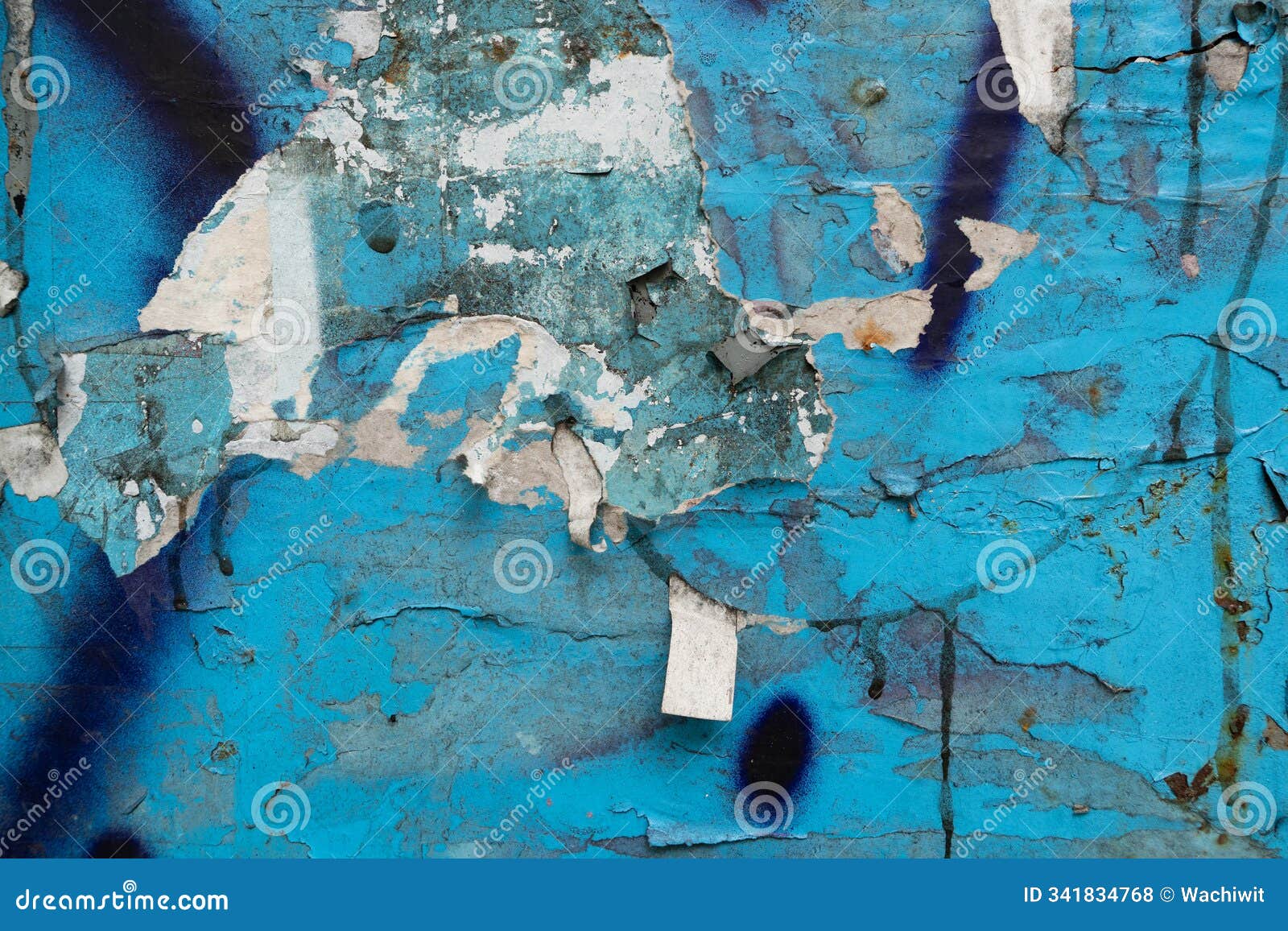 Grunge Dirty Blue Wall with Peeled Paint Texture Background Stock Photo ...