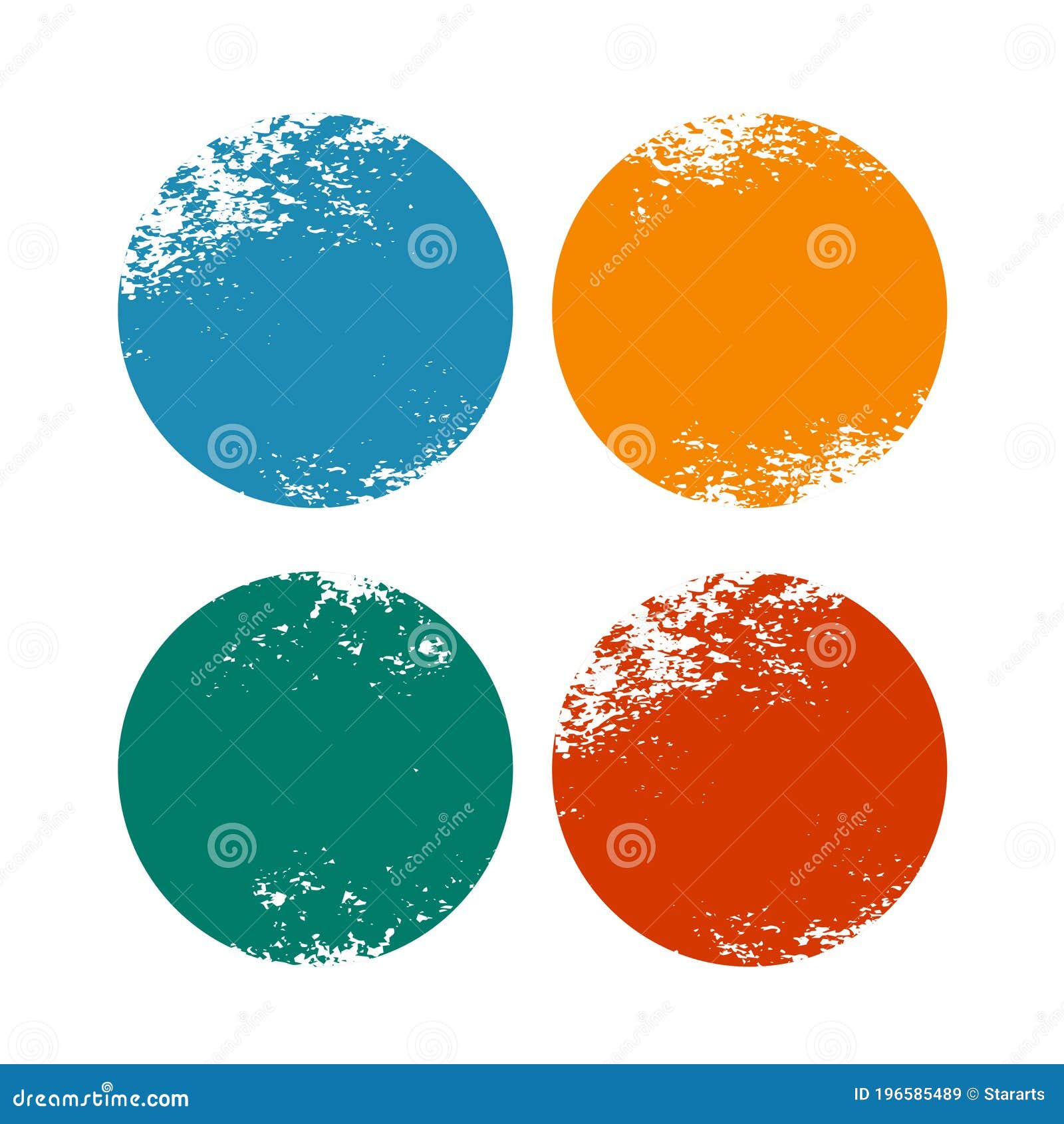 Grunge Distressed Circular Frames in Four Colors Stock Vector ...