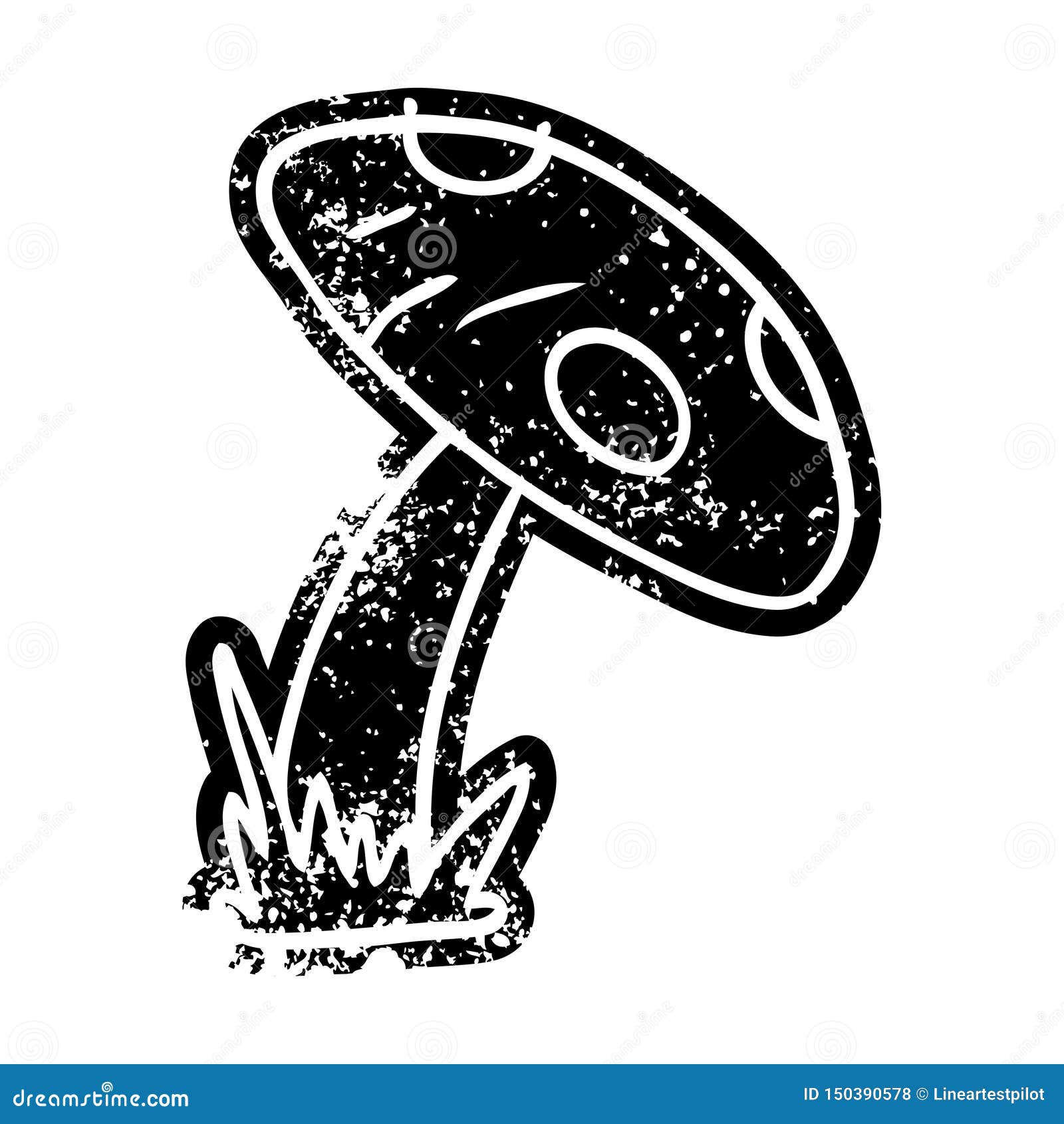Grunge Distressed Icon of a Toad Stool Stock Vector - Illustration of ...