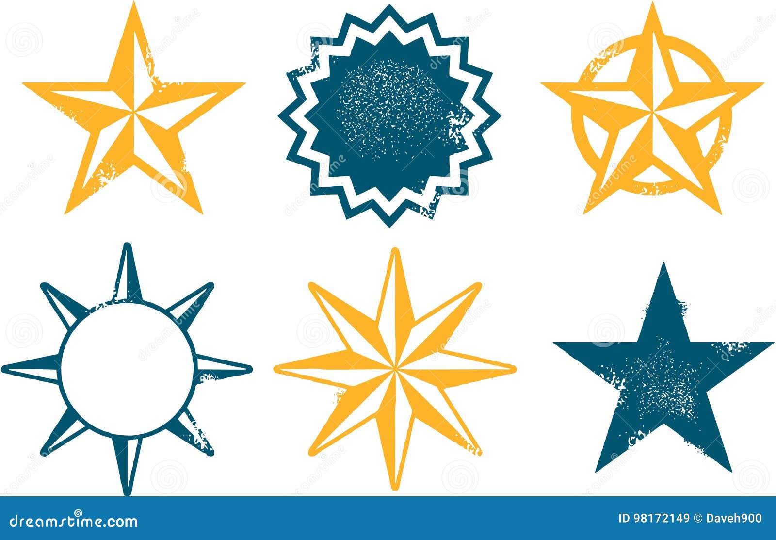 Grunge Distressed Stars stock vector. Illustration of classic - 98172149